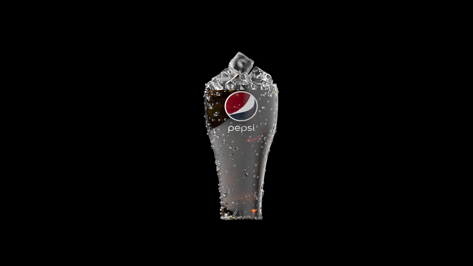 Glass of Pepsi With Ice Cubes 3D model - TurboSquid 1752417