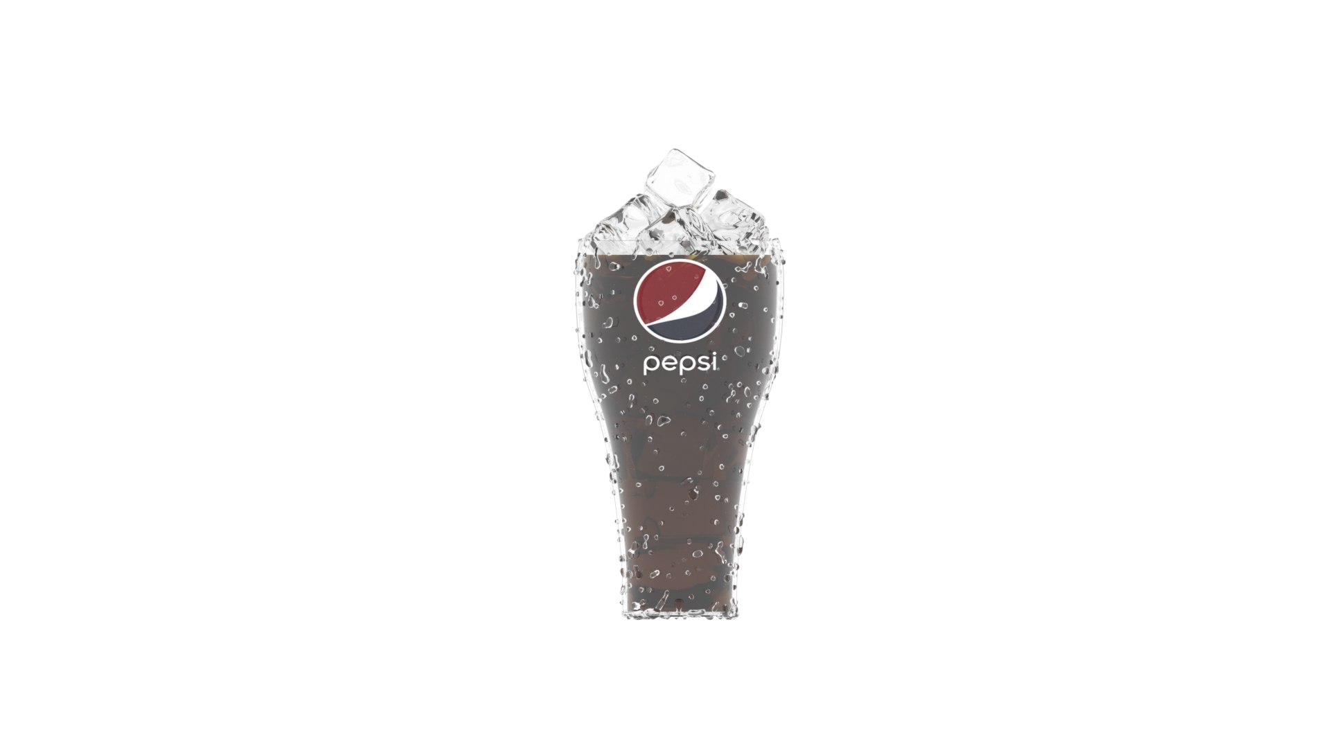 Glass of Pepsi With Ice Cubes 3D model - TurboSquid 1752417