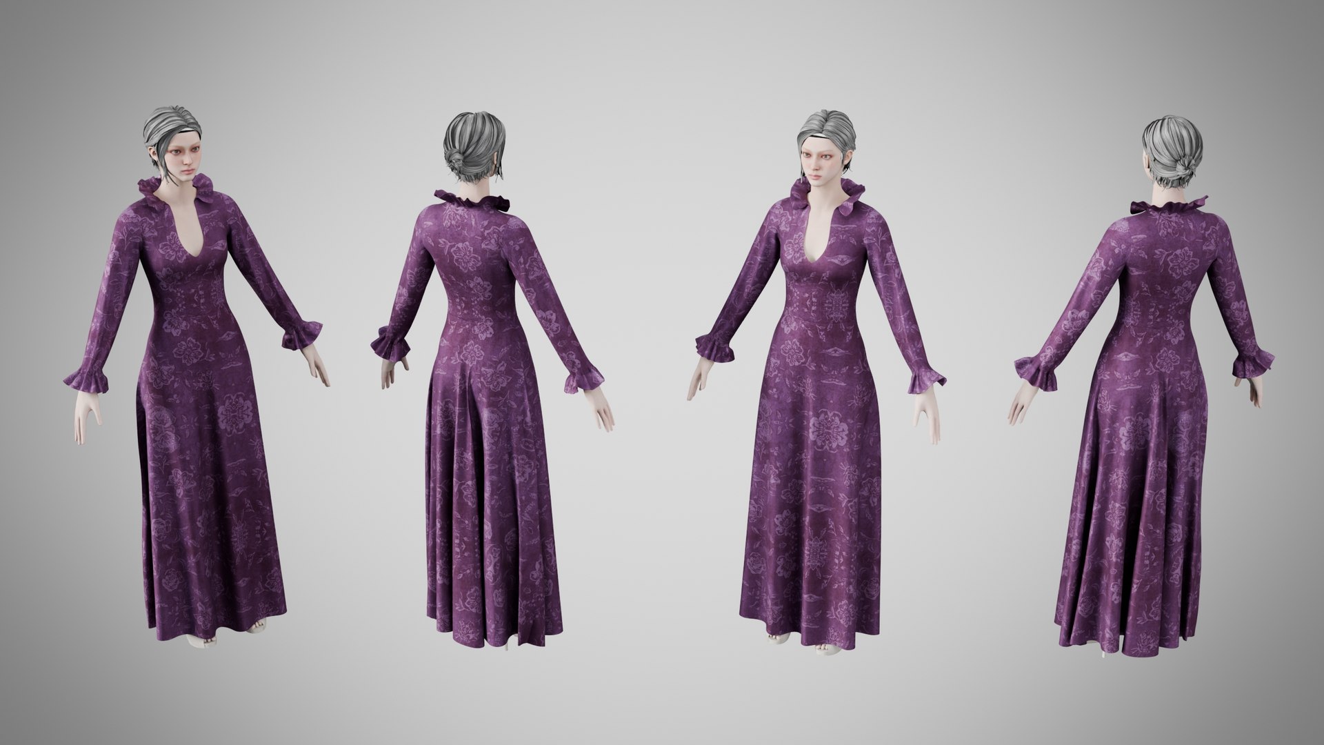 Dress 29 Velvet Twilight Bloom V2 Model - TurboSquid 2493939