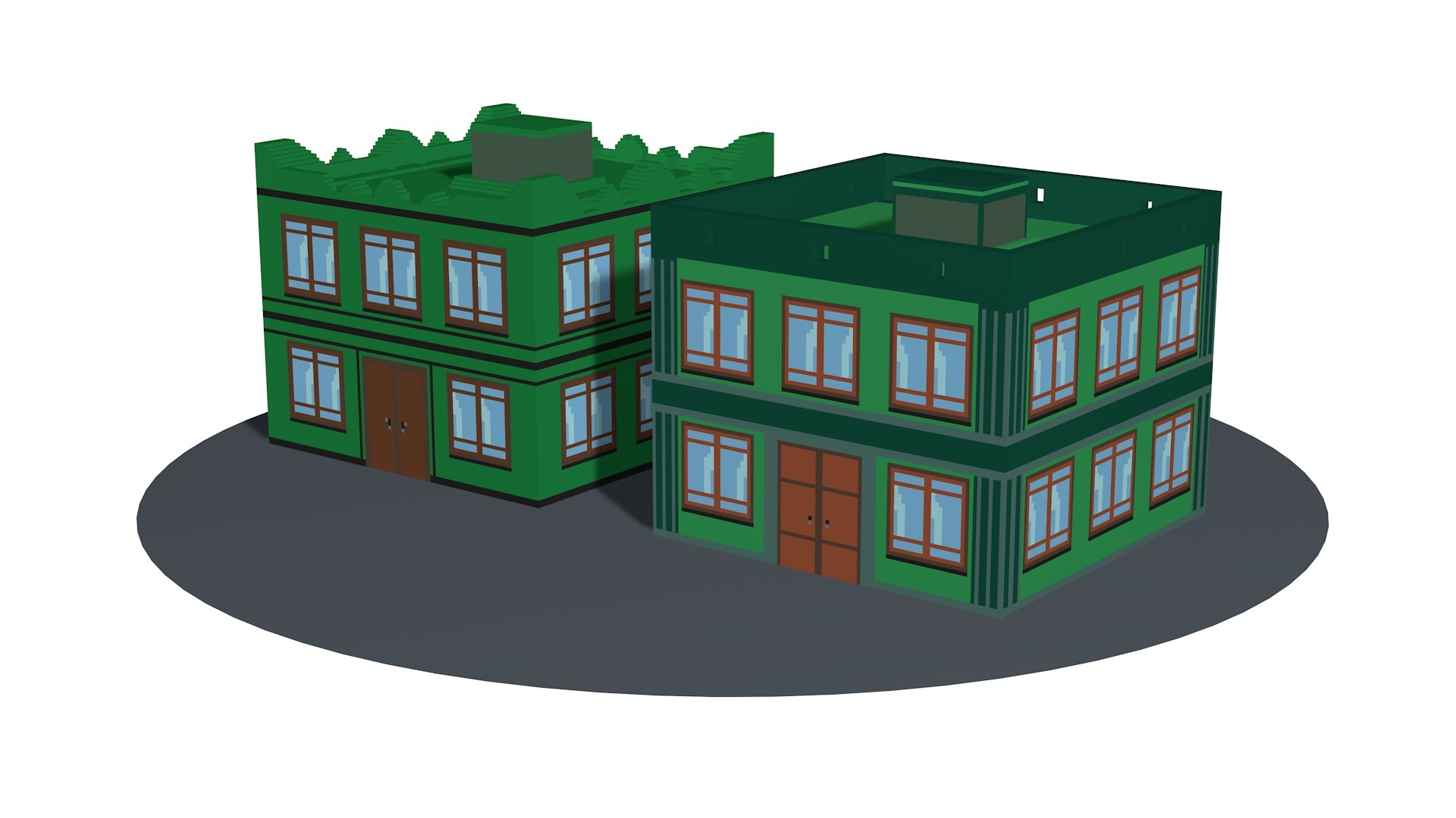 Two Buildings 3D Model - TurboSquid 1778703