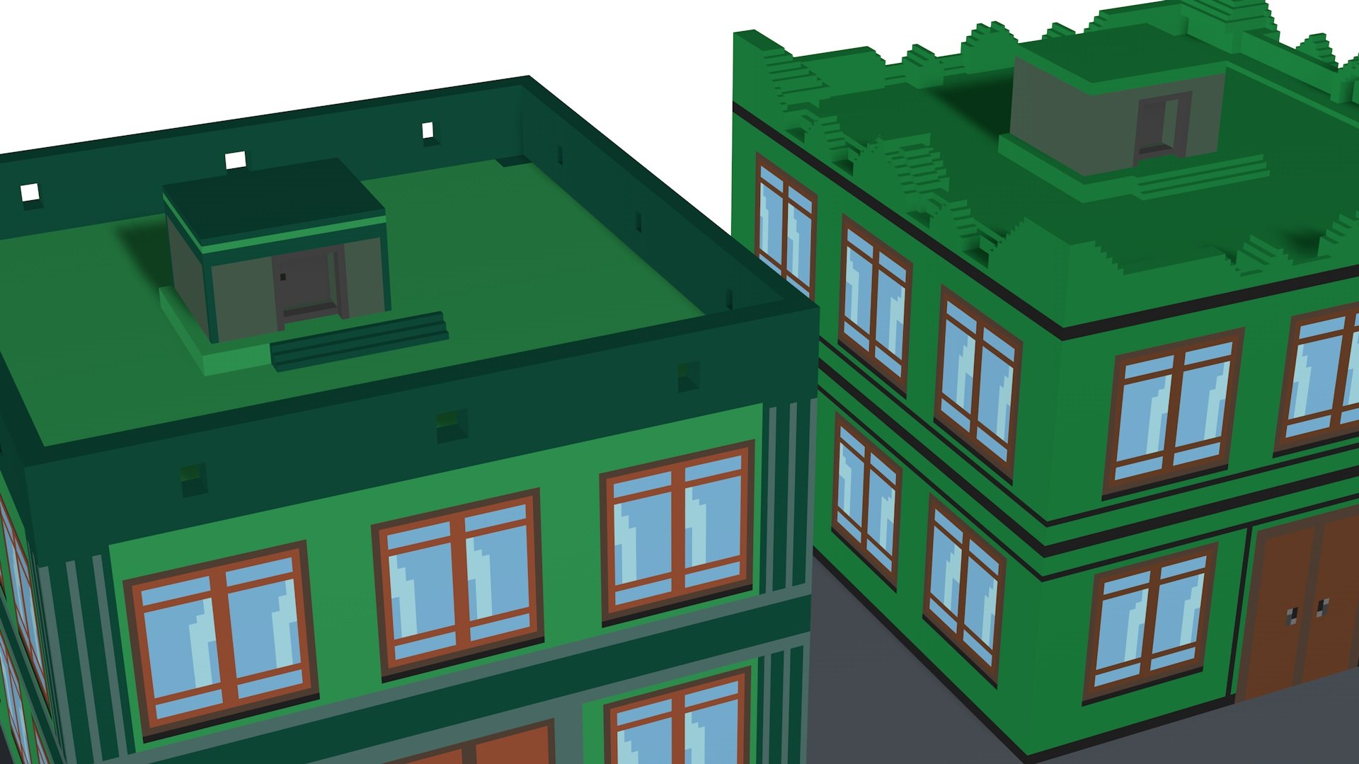 Two Buildings 3D Model - TurboSquid 1778703