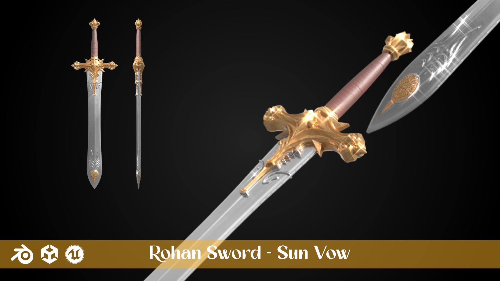 3D Stylized Sword - Rohan Sword Pack Model - TurboSquid 2440448