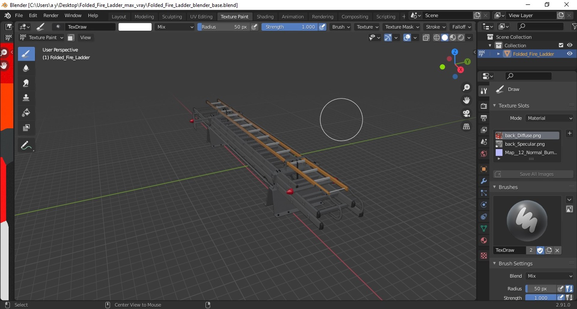 3D Folded Ladder Model - TurboSquid 1681329