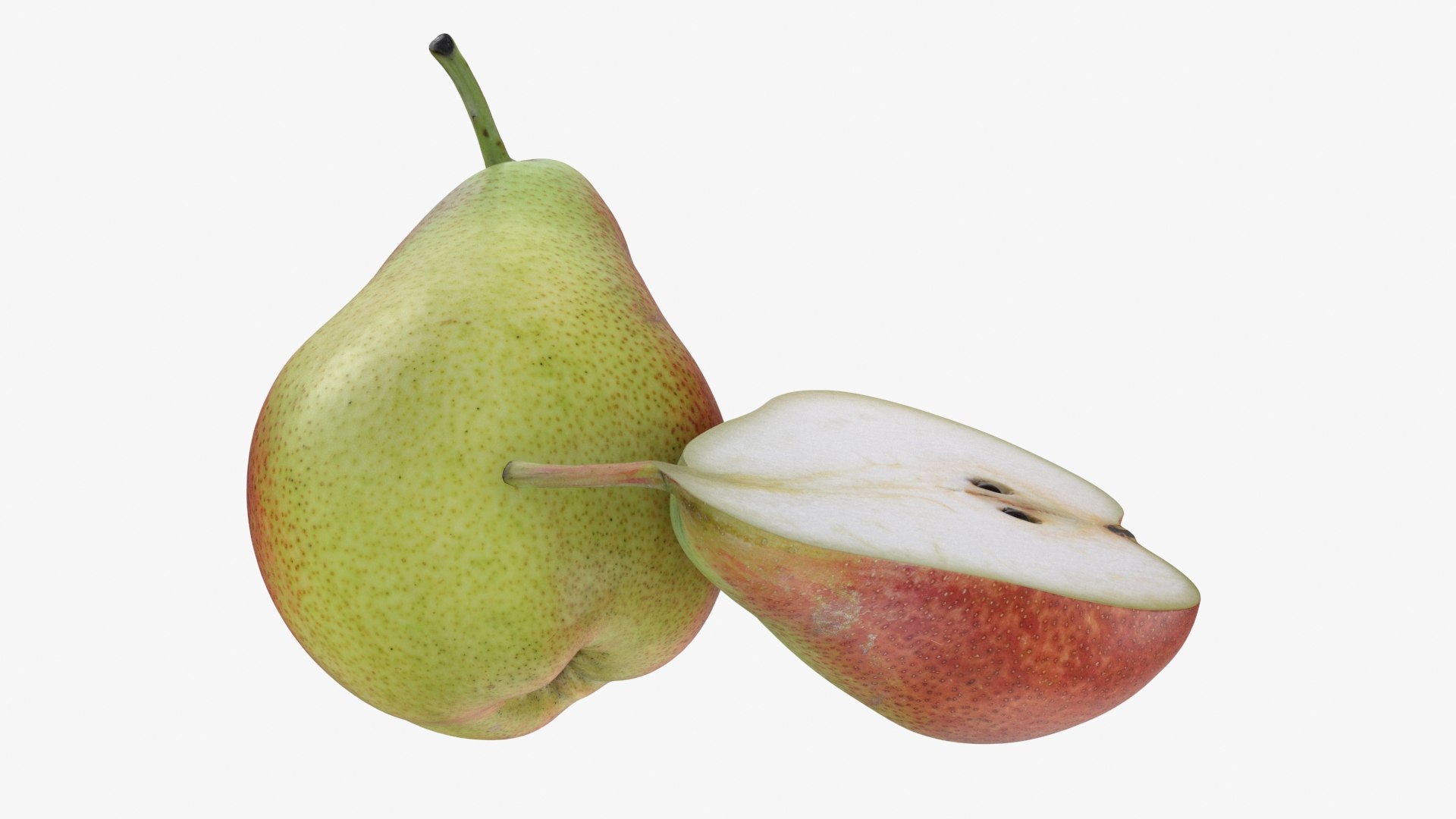 Forelle Pear Whole Half 3D Model - TurboSquid 2178679