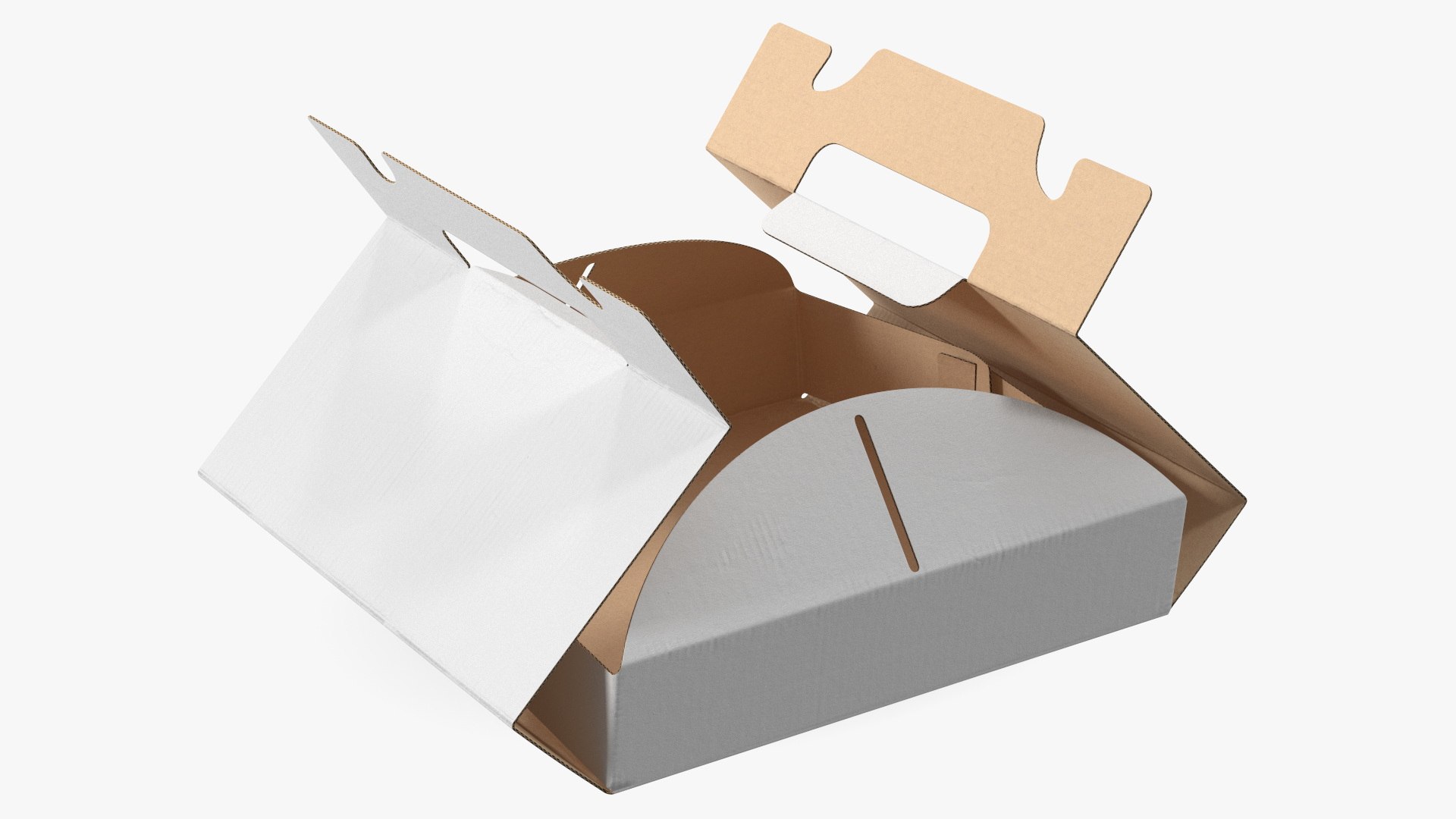 3D White Pizza Box with Handle Open - TurboSquid 2079660