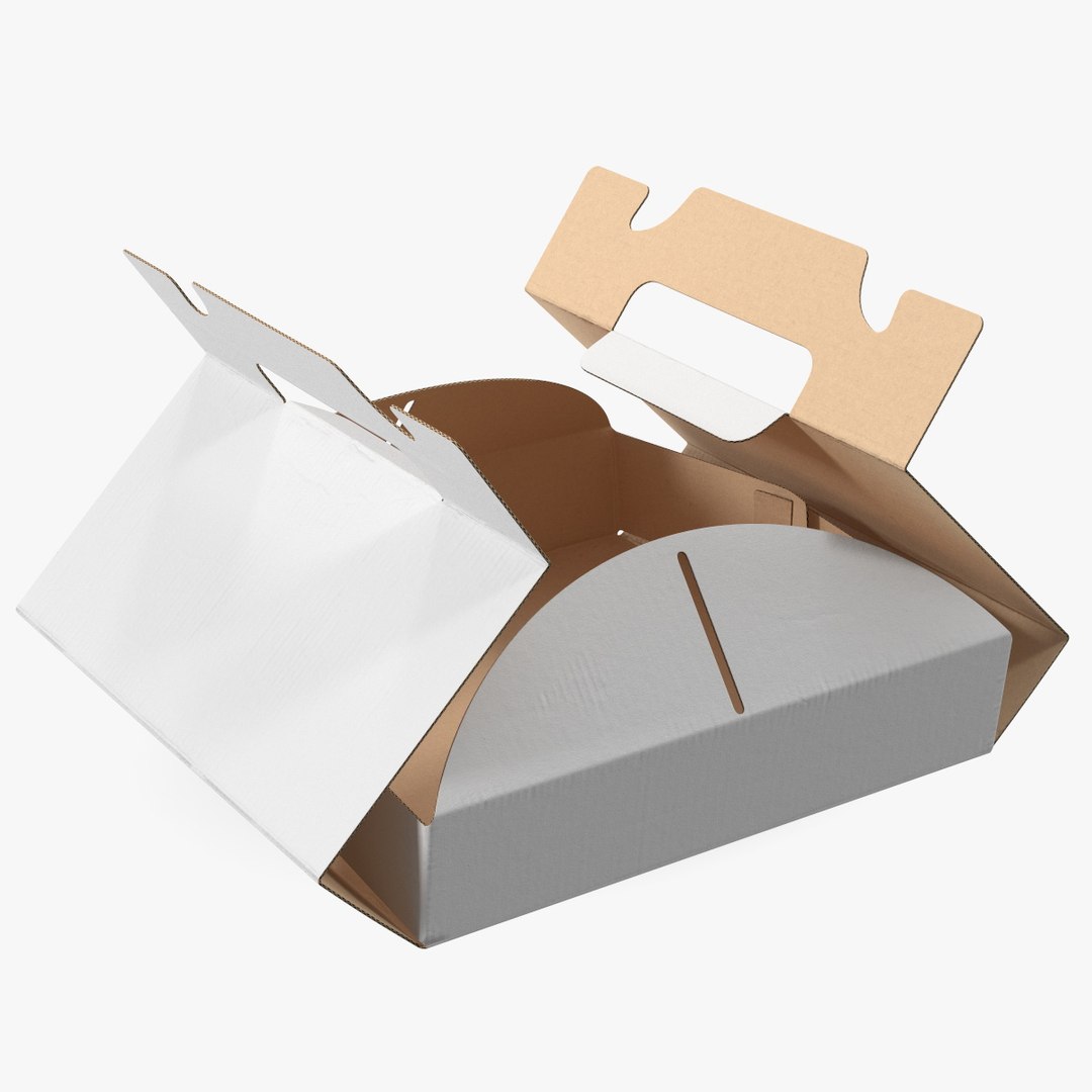 3D White Pizza Box with Handle Open - TurboSquid 2079660