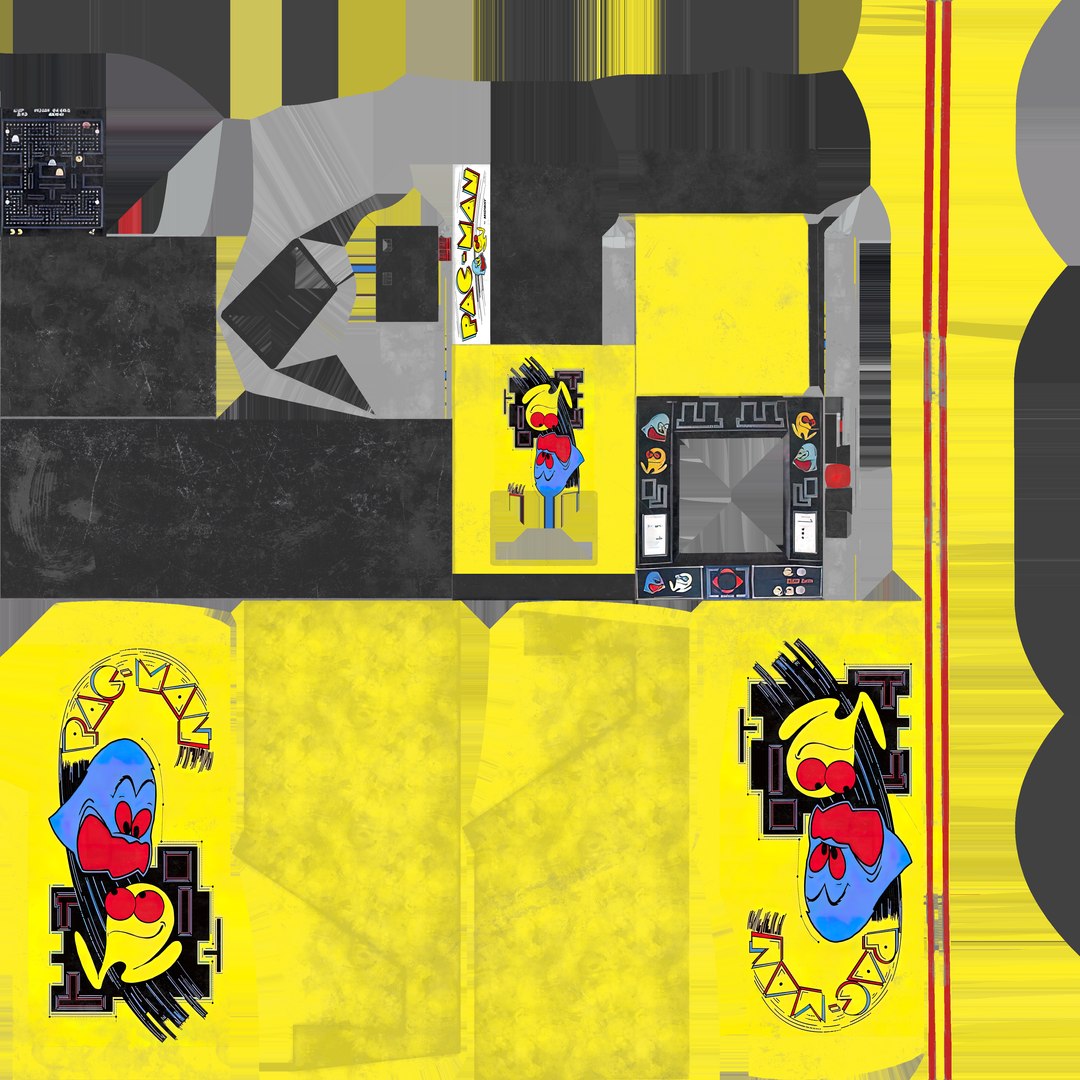 Retro Pac Man Arcade Machine 8K And 4K Textures 3D Model - TurboSquid ...