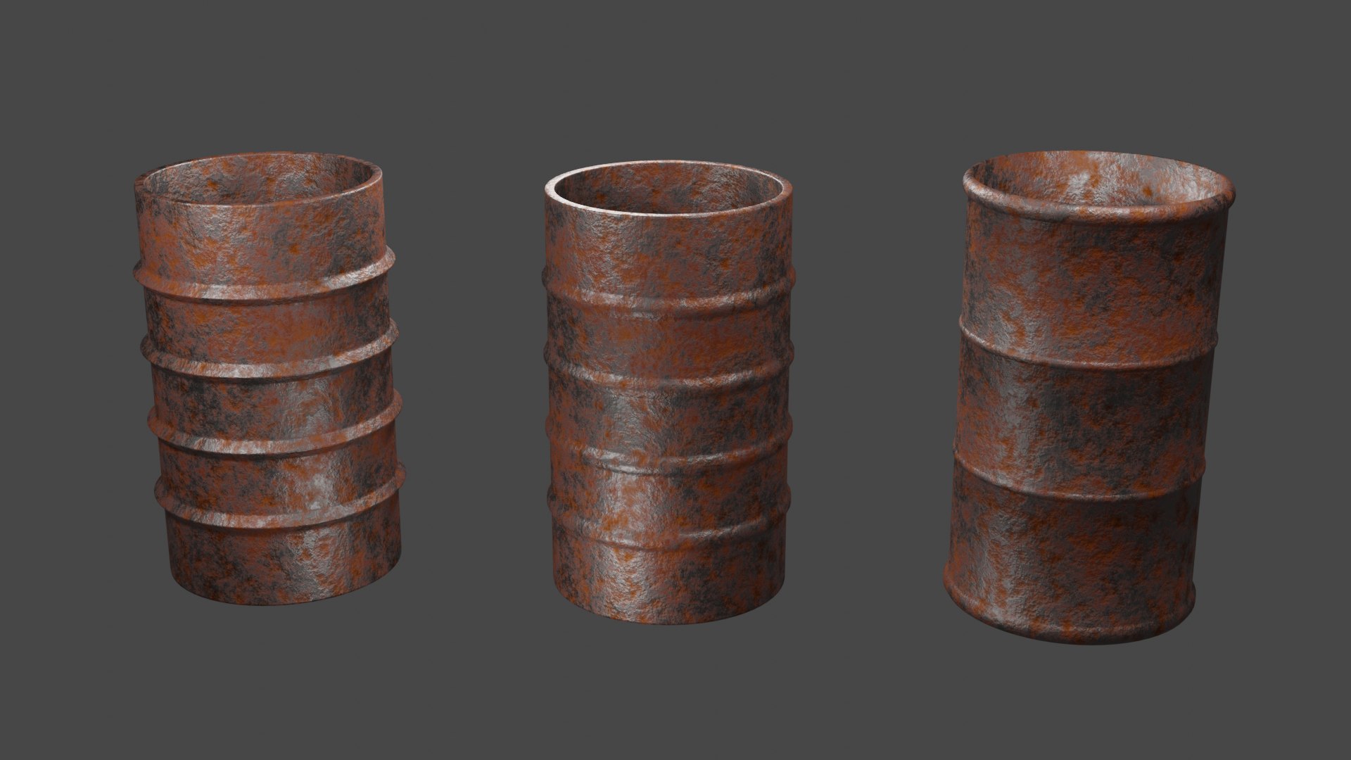 3D Rusty Metal Barrels model - TurboSquid 1900022