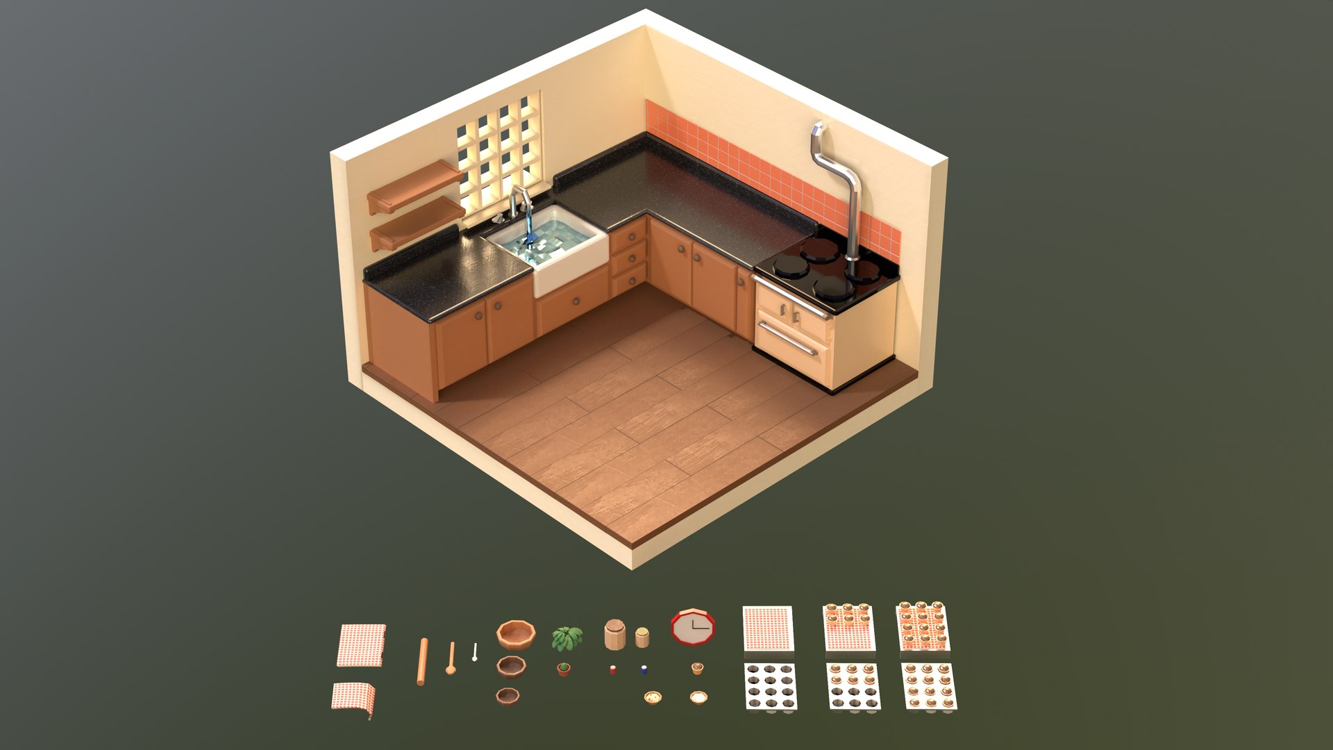 Baking Kitchen 3D model - TurboSquid 2086720