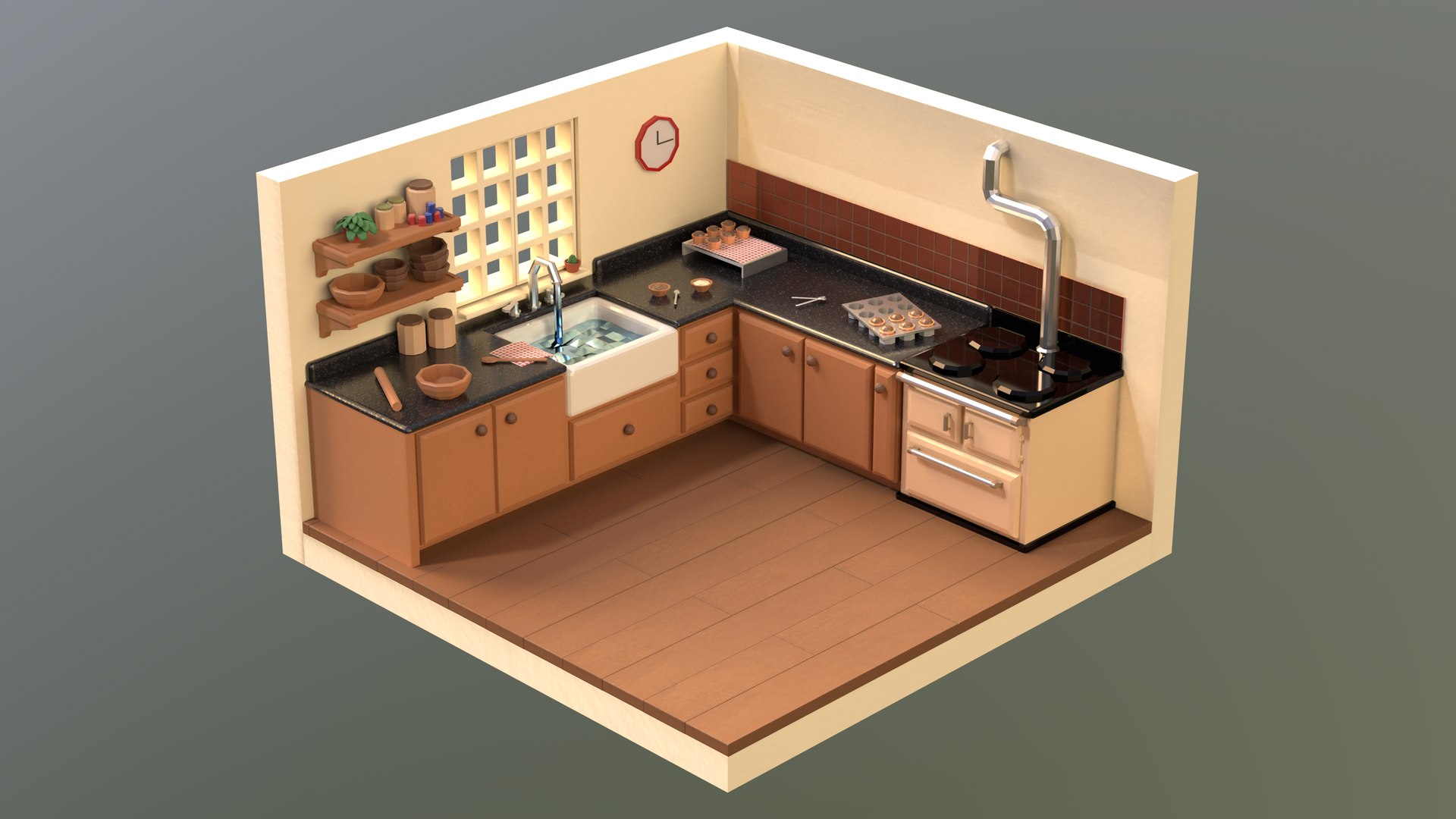 Baking Kitchen 3D model - TurboSquid 2086720