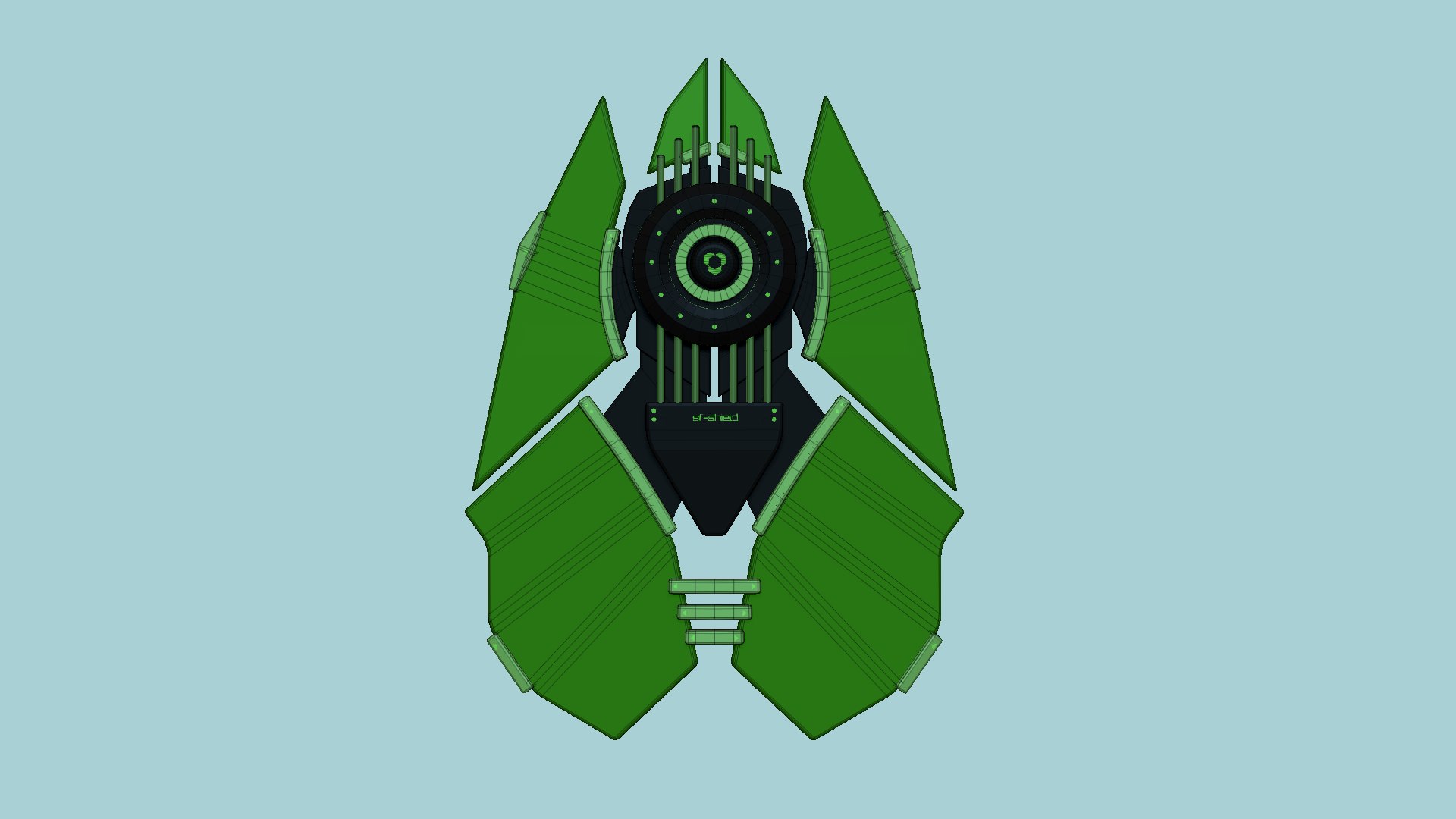 3D SciFi Shield A03 Black Green - Sci Fi Weapon Design - TurboSquid 1981960