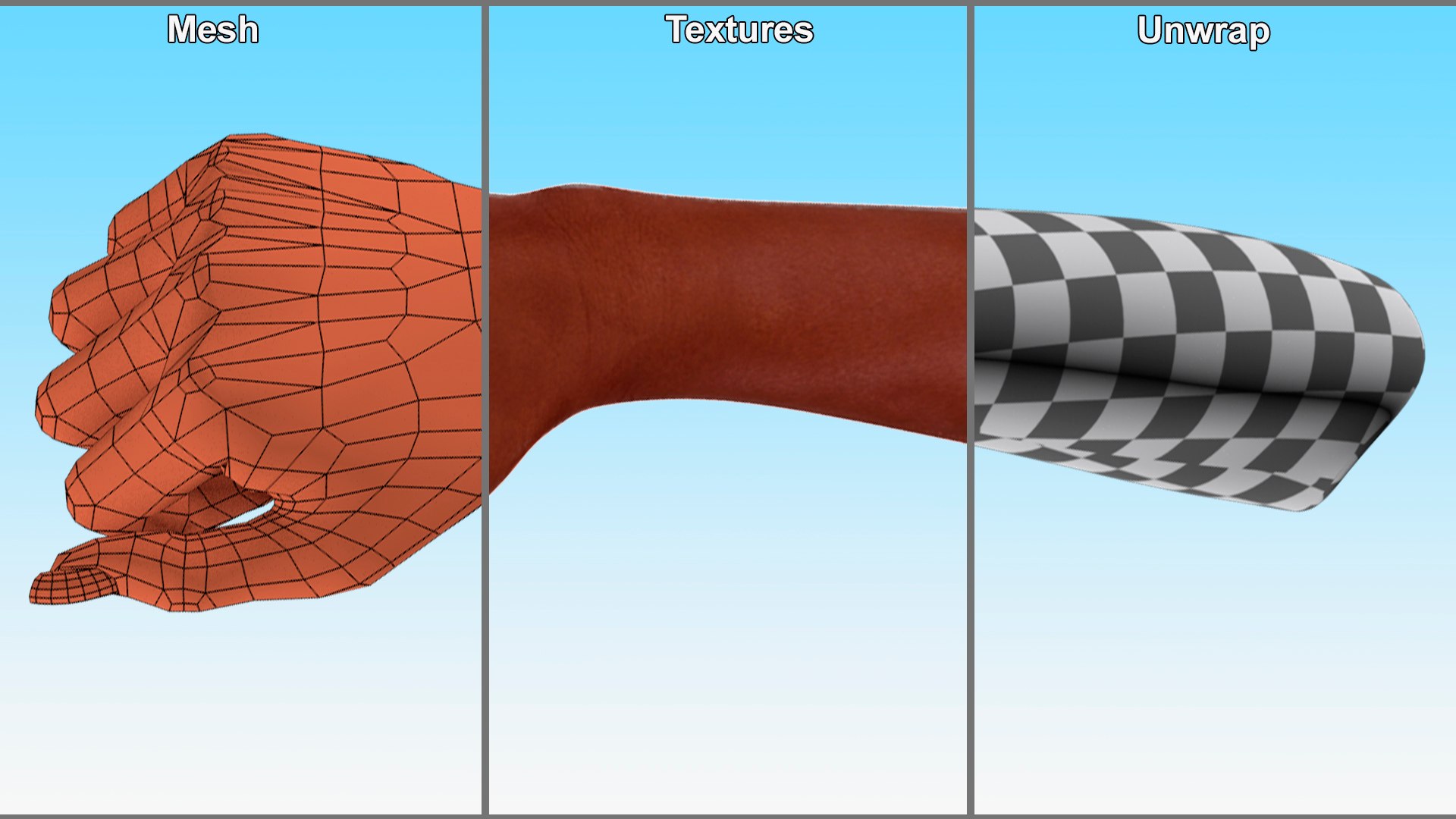 3D Dark Skinned Woman Fist - TurboSquid 2195852