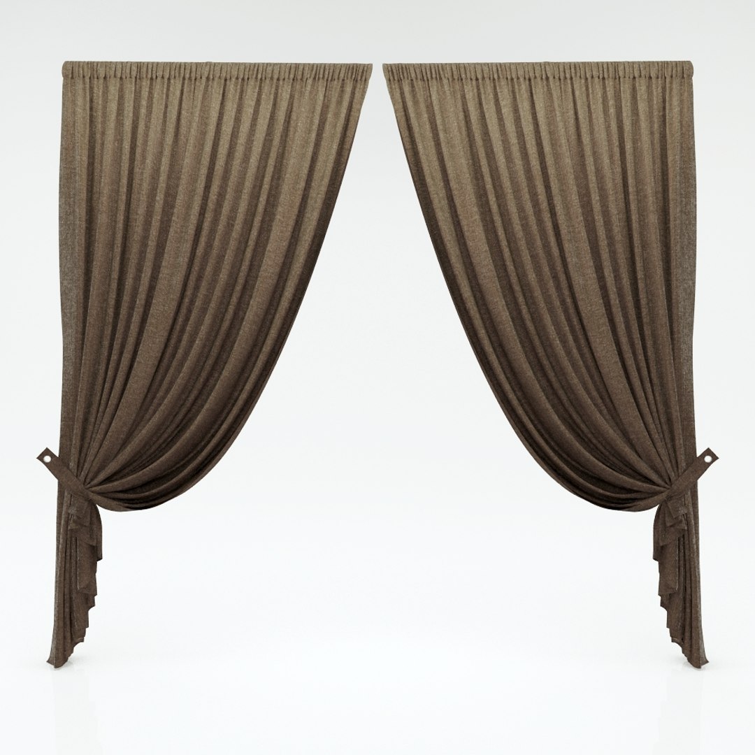 3d Model Of Curtains Window