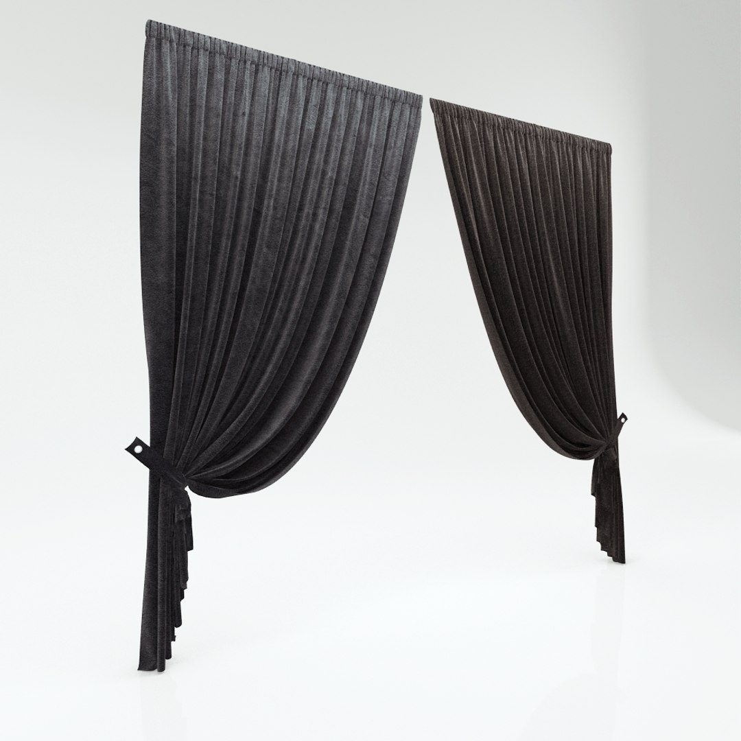 3d Model Of Curtains Window