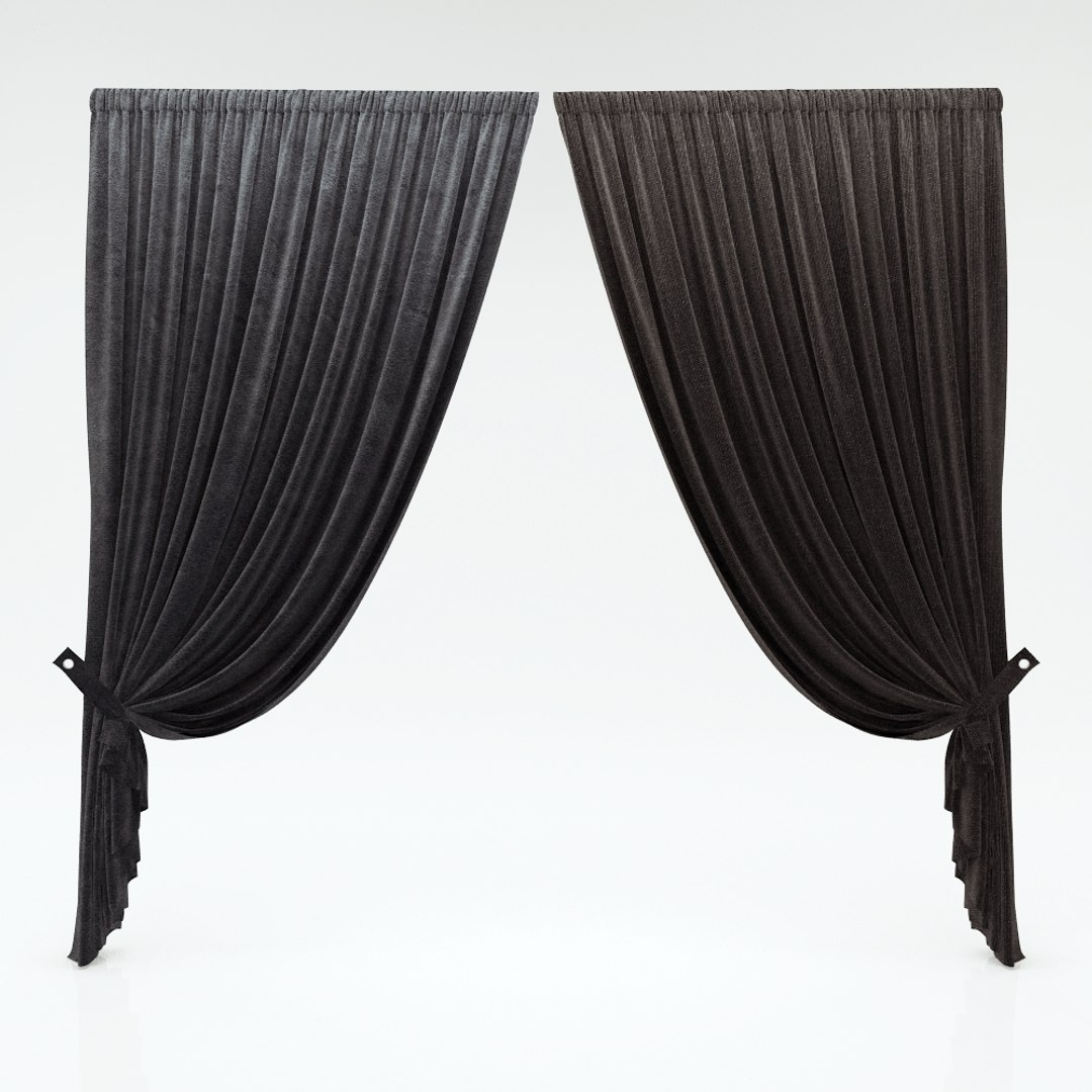 3d Model Of Curtains Window