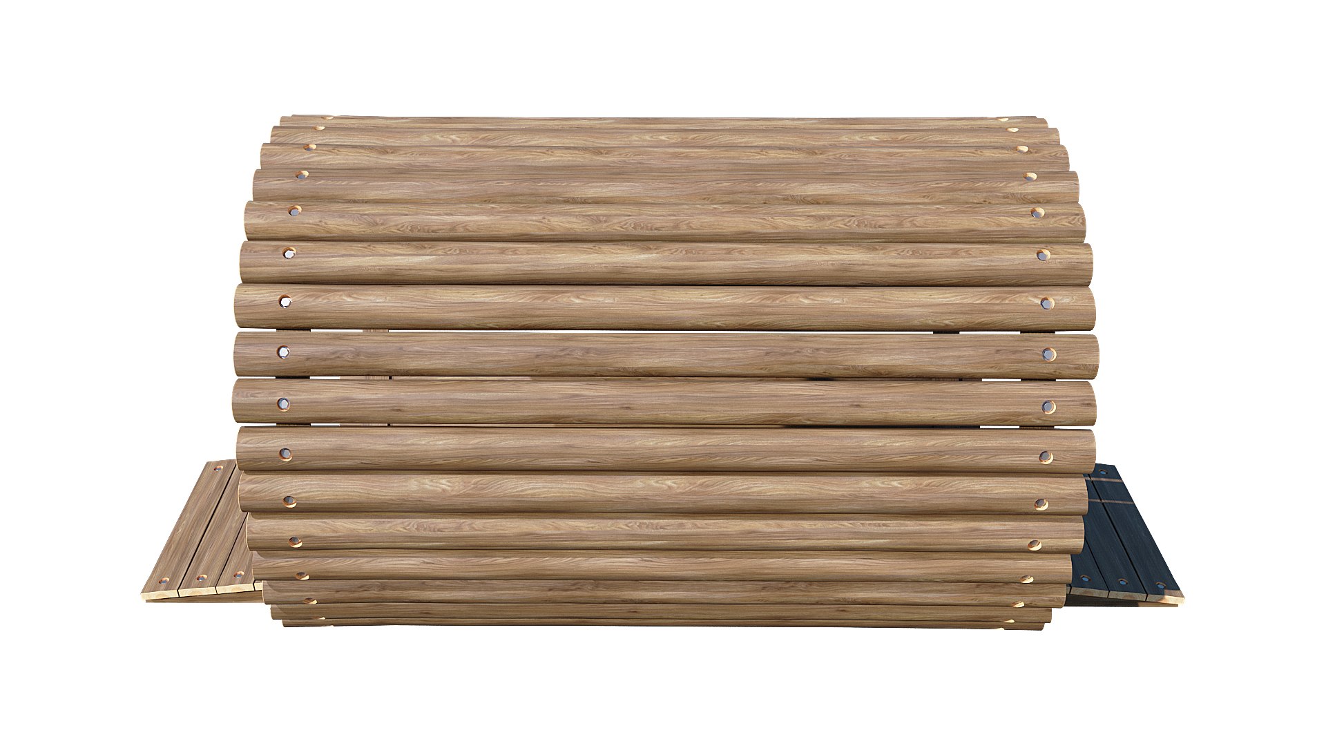 3D Playground Wooden Log Tunnel - TurboSquid 1724300