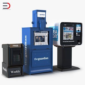 3d newspaper boxes 01 papers