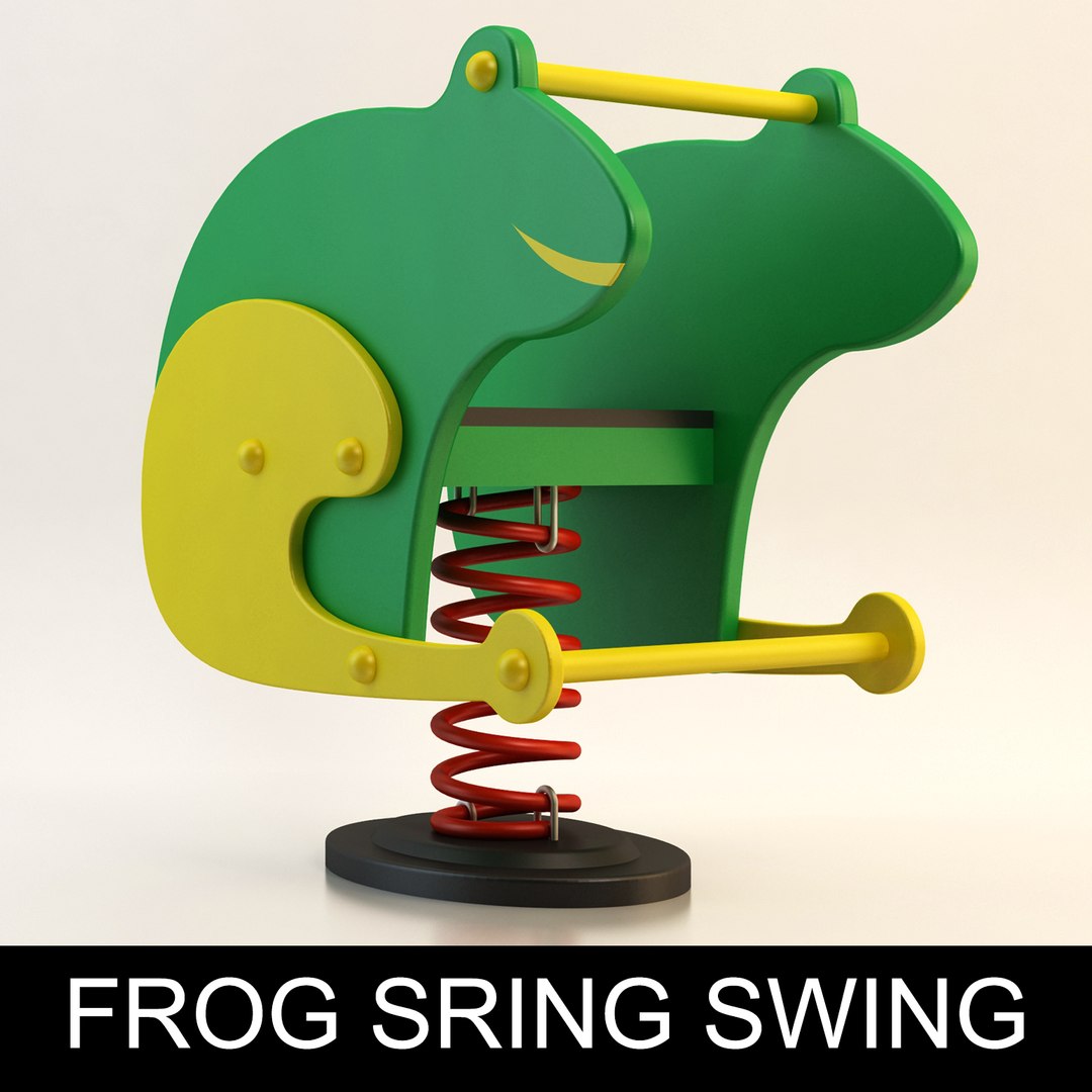 spring swing playground child 3d 3ds