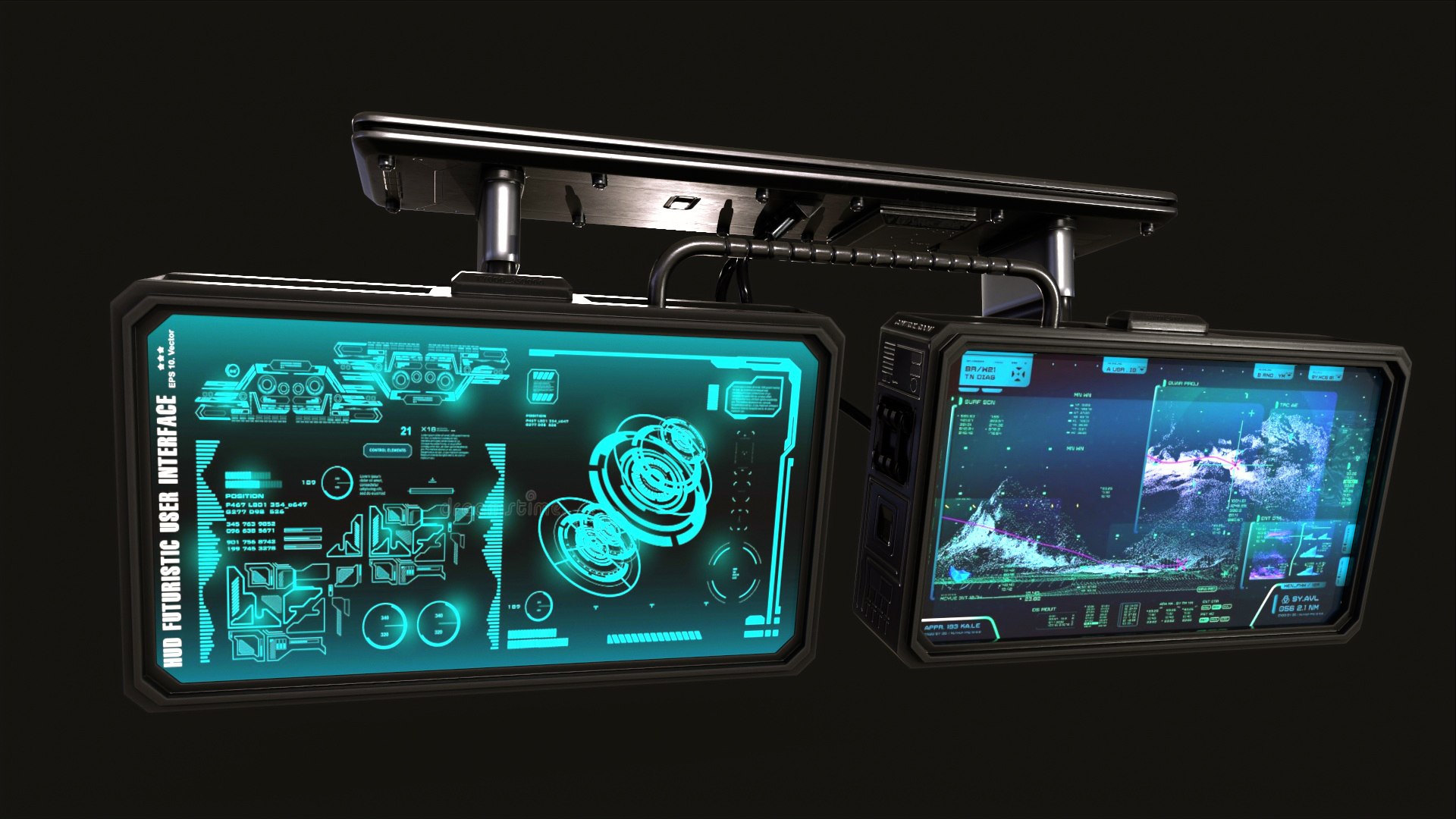 3D Control Panel Screen Vol 02 Model - TurboSquid 1874155