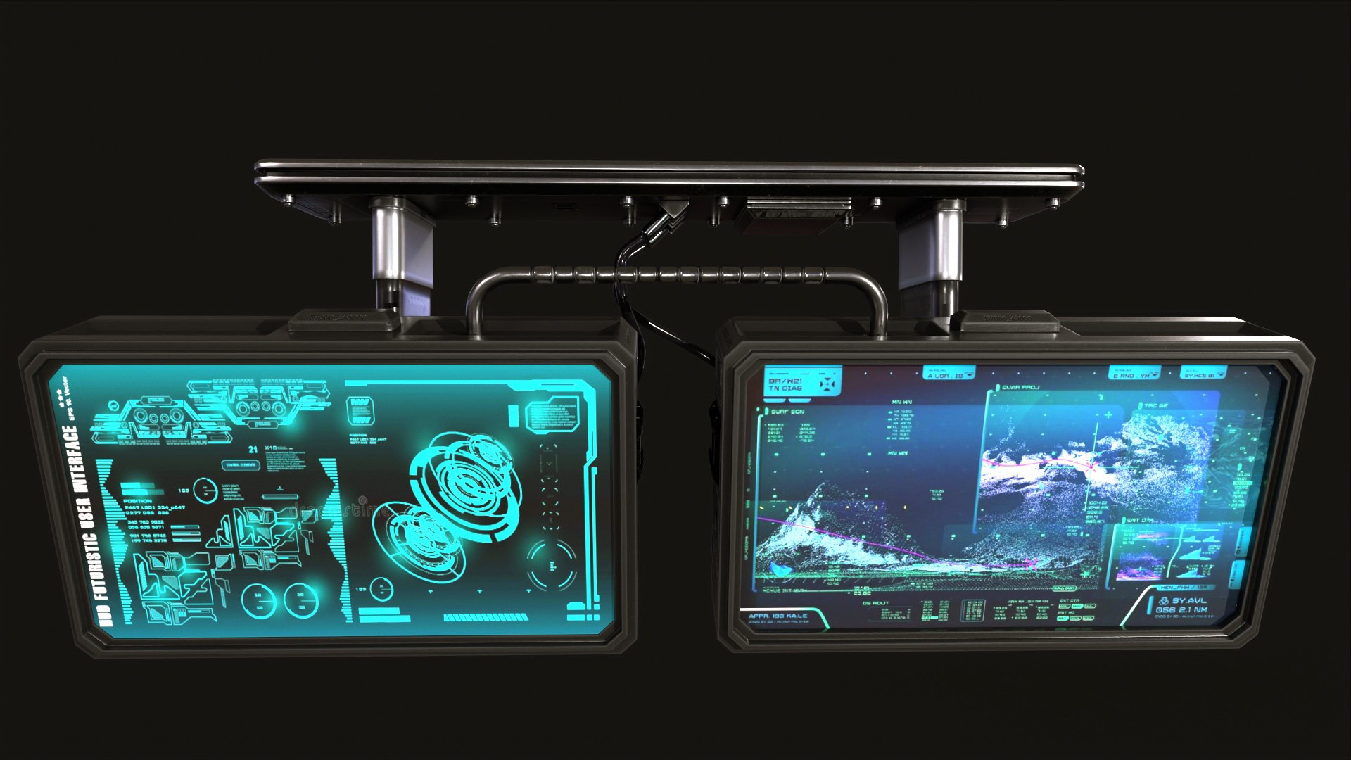 3D Control Panel Screen Vol 02 Model - TurboSquid 1874155