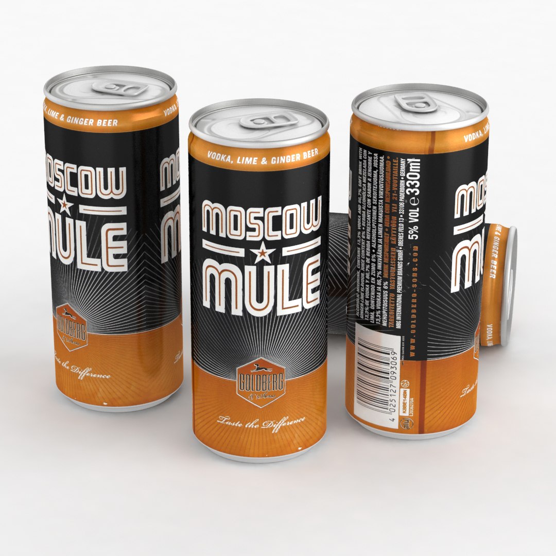 3D Alcohol Can Goldberg Moscow Mule 330ml Tall 2021 - TurboSquid 1764359
