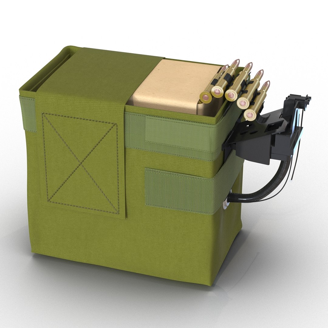 3D machine gun ammunition boxes model - TurboSquid 1162113