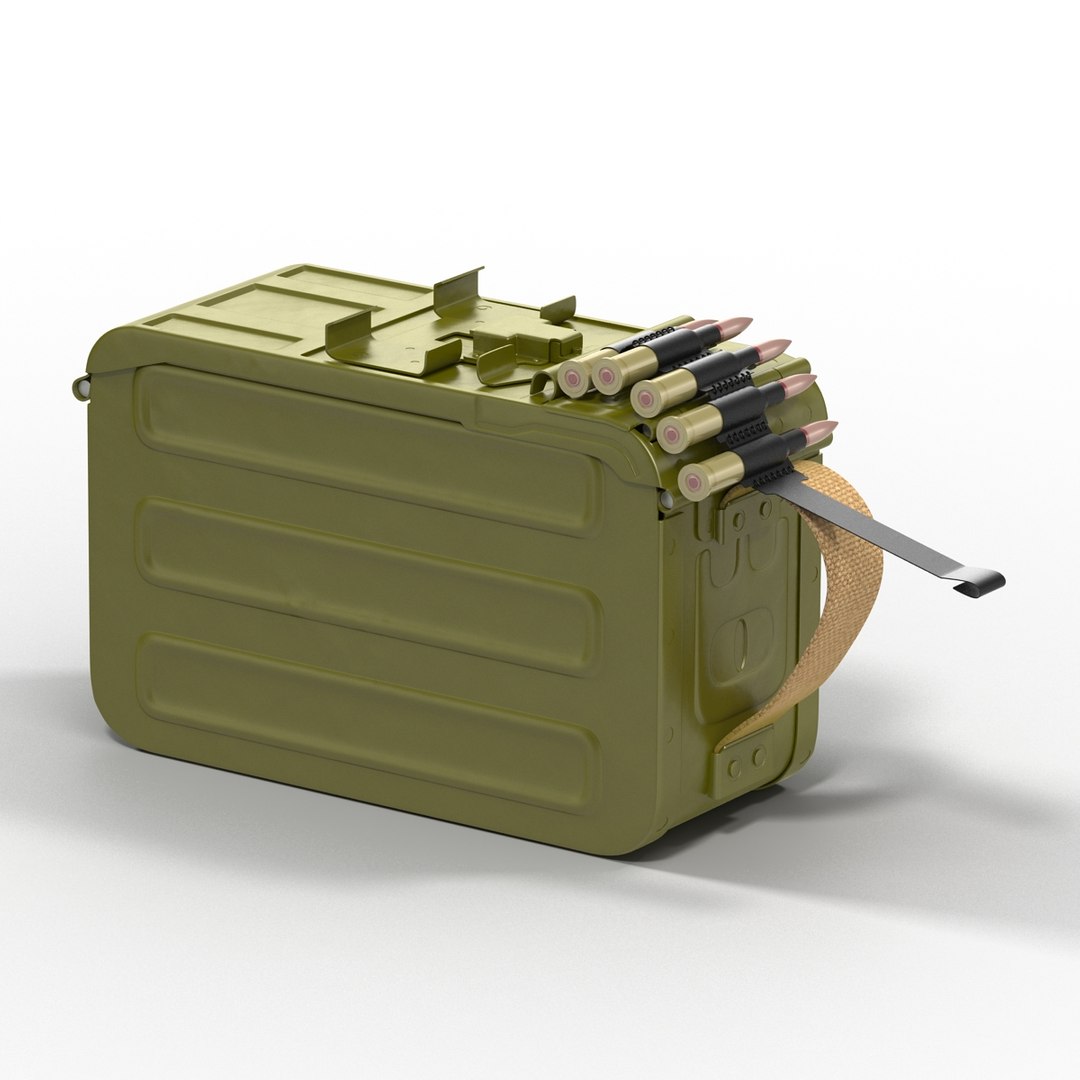 3D machine gun ammunition boxes model - TurboSquid 1162113