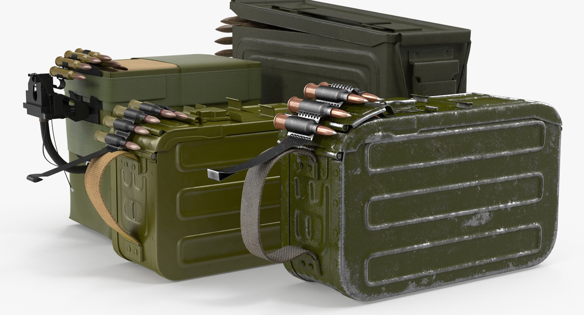 3D machine gun ammunition boxes model - TurboSquid 1162113