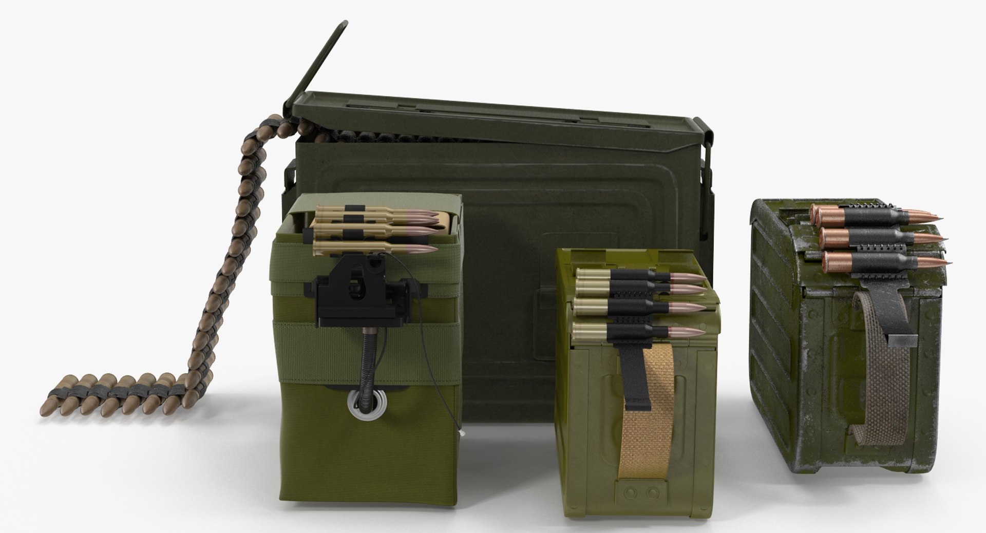 3D machine gun ammunition boxes model - TurboSquid 1162113