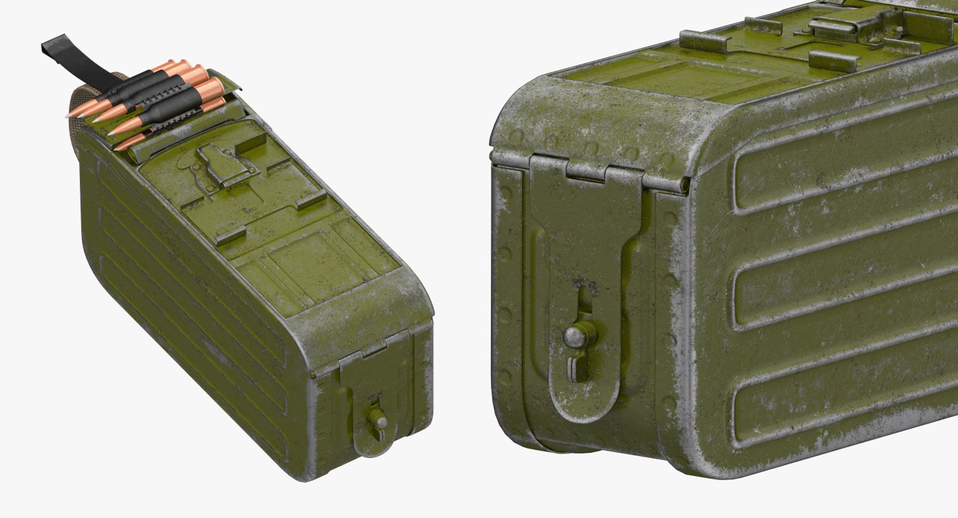 3D machine gun ammunition boxes model - TurboSquid 1162113