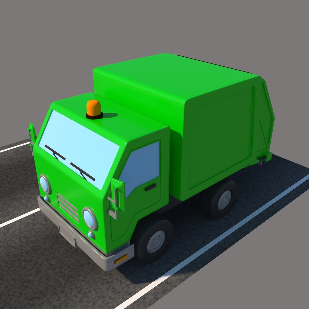 3D Cartoon Garbage Truck - TurboSquid 1301411