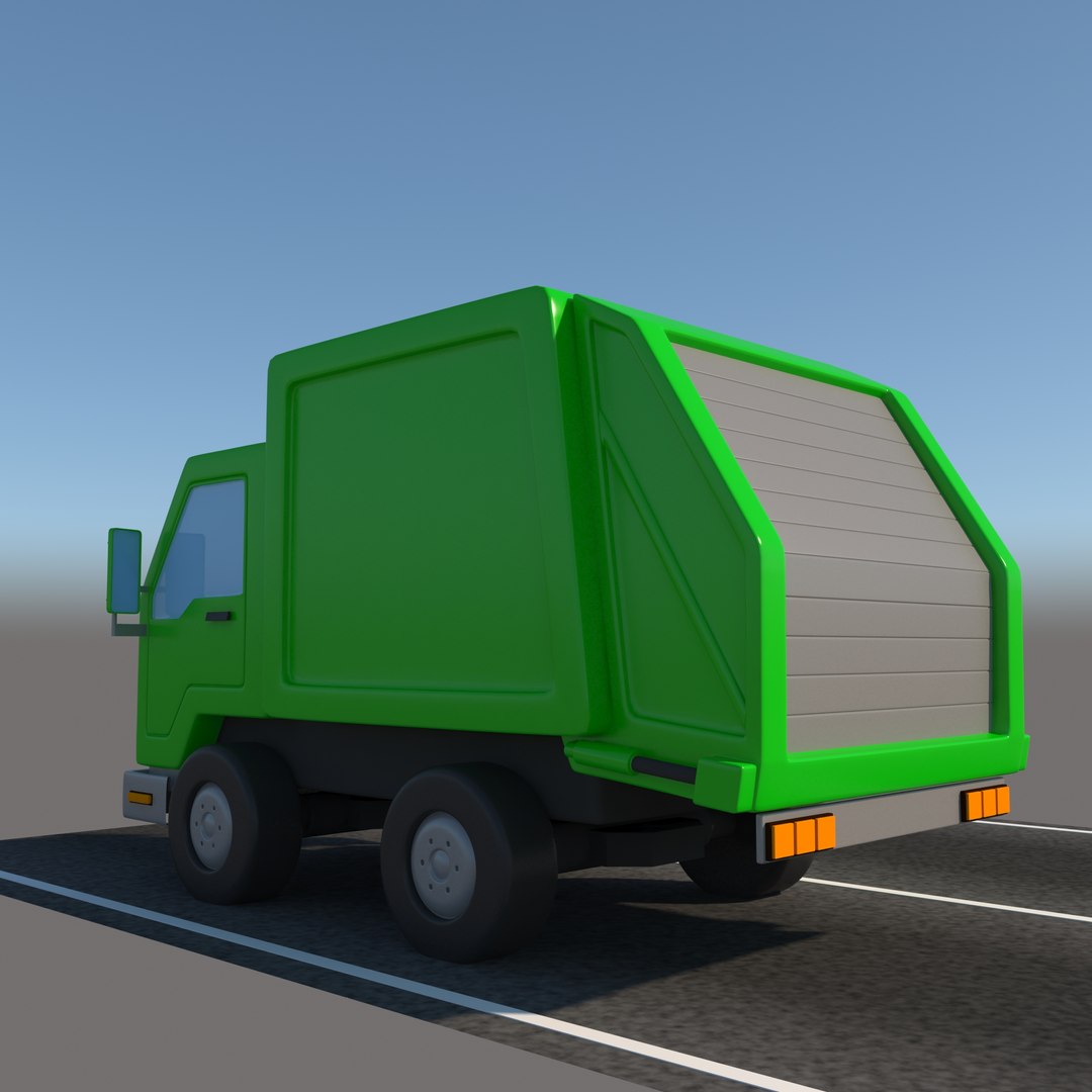3D Cartoon Garbage Truck - TurboSquid 1301411