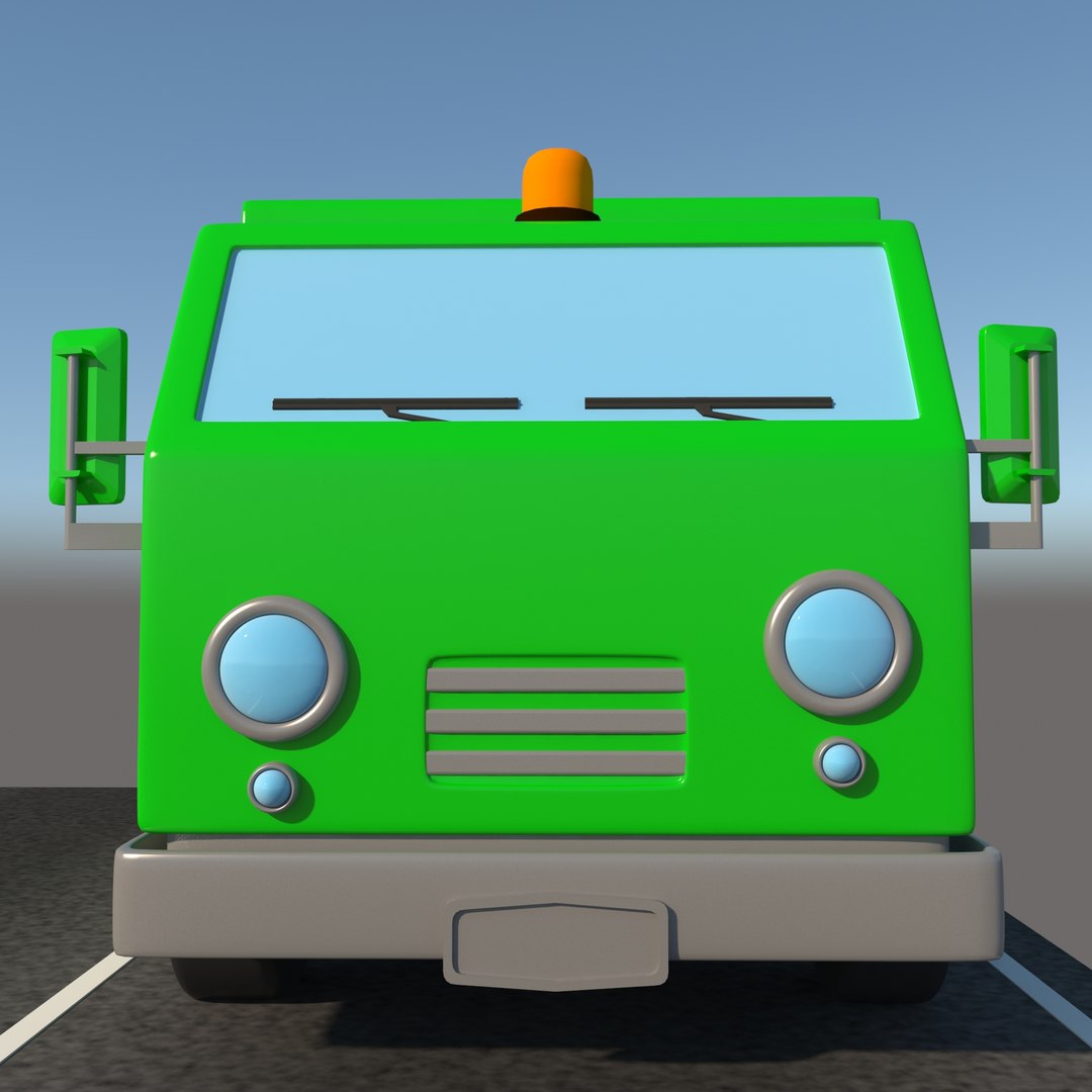 3D Cartoon Garbage Truck - TurboSquid 1301411