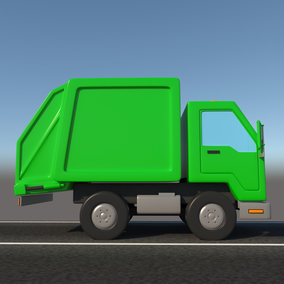3D Cartoon Garbage Truck - TurboSquid 1301411