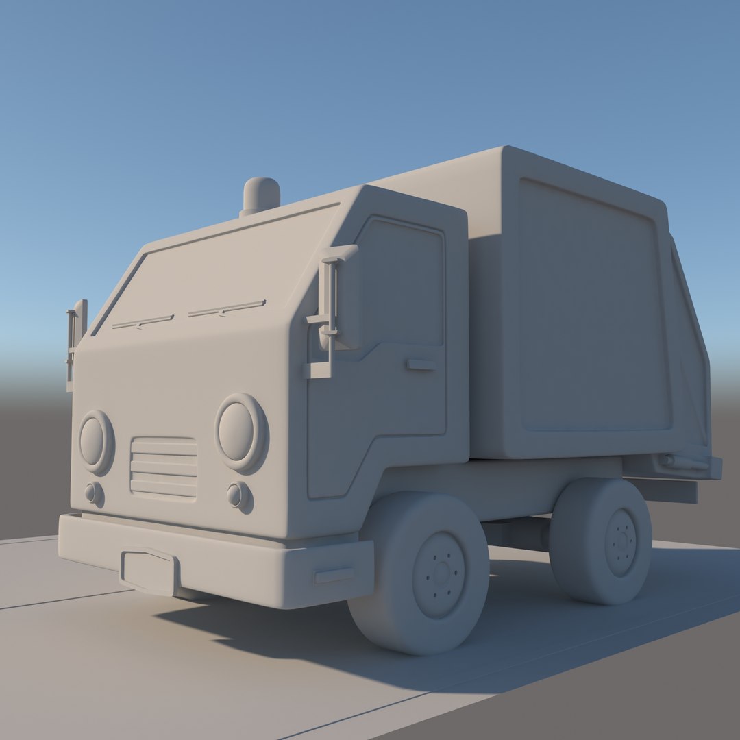 3D Cartoon Garbage Truck - TurboSquid 1301411