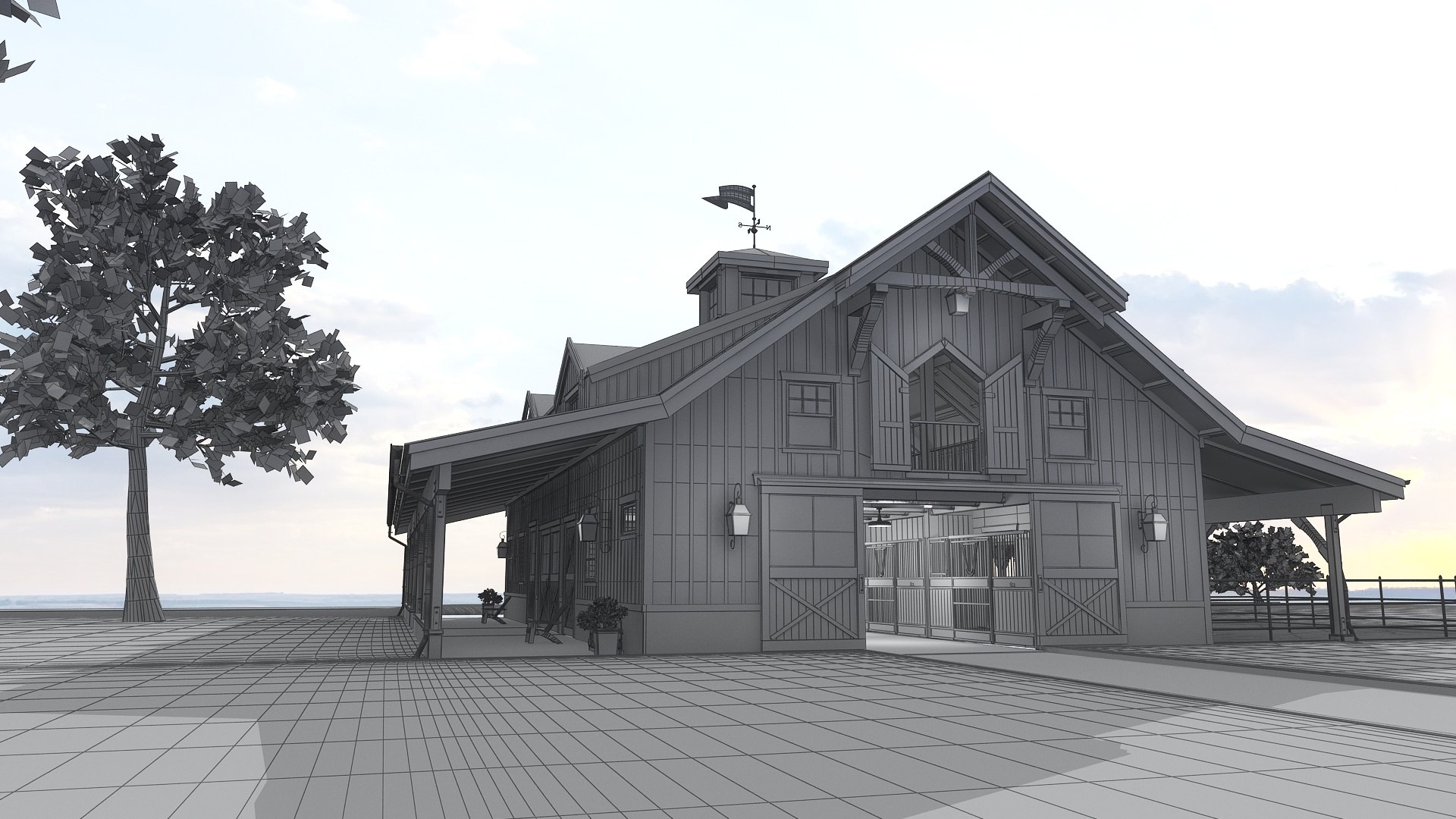 Horse Barn 3D Model - TurboSquid 2170413