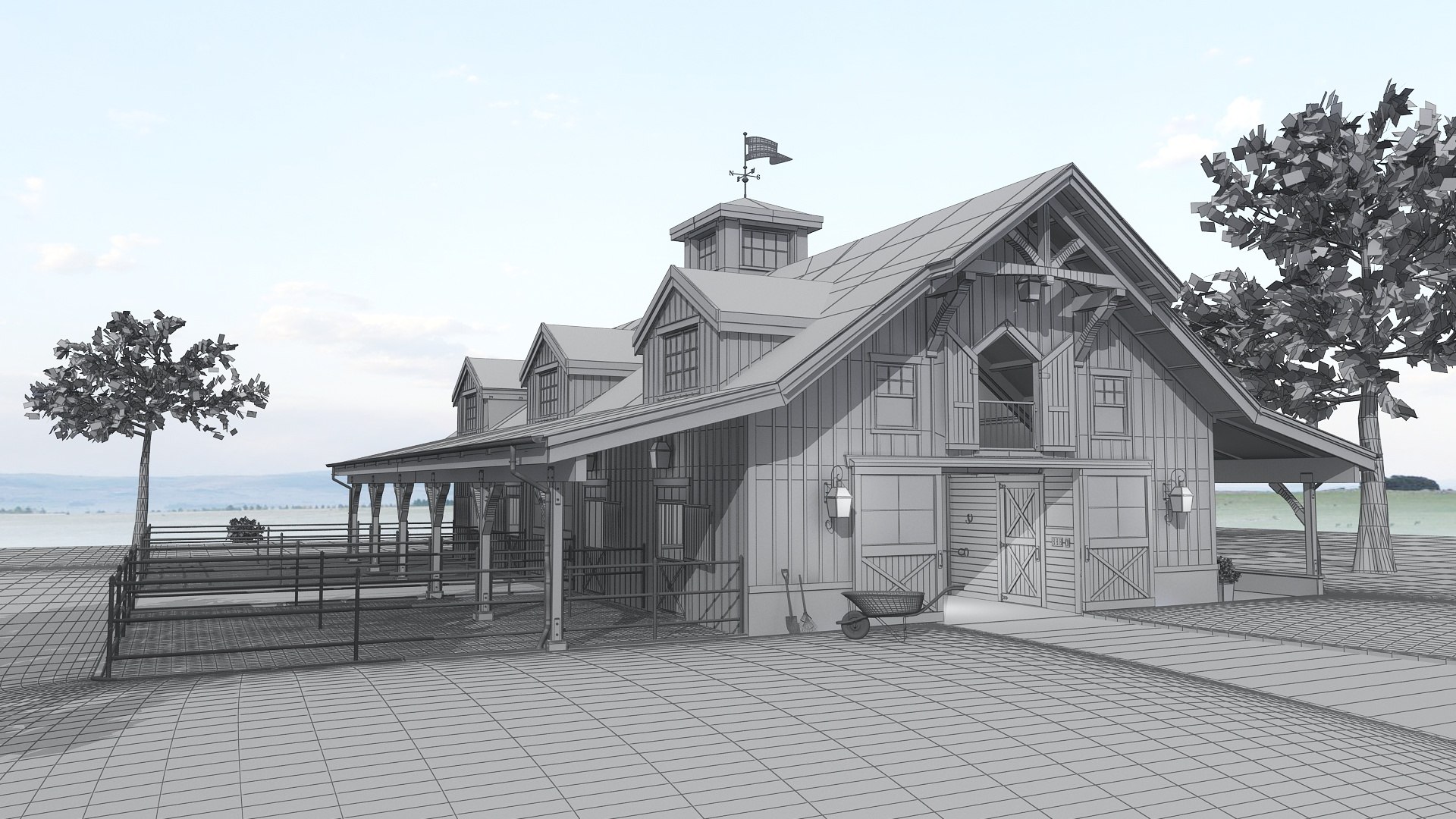 Horse Barn 3D Model - TurboSquid 2170413
