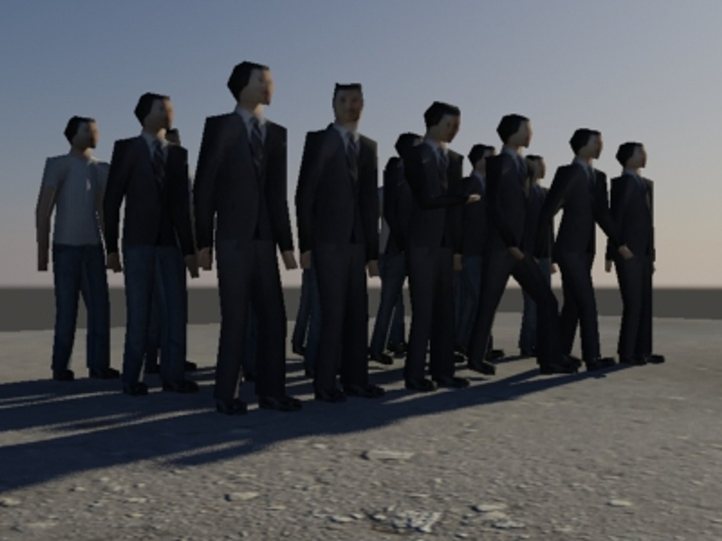 3ds Max Crowd People Man Suit
