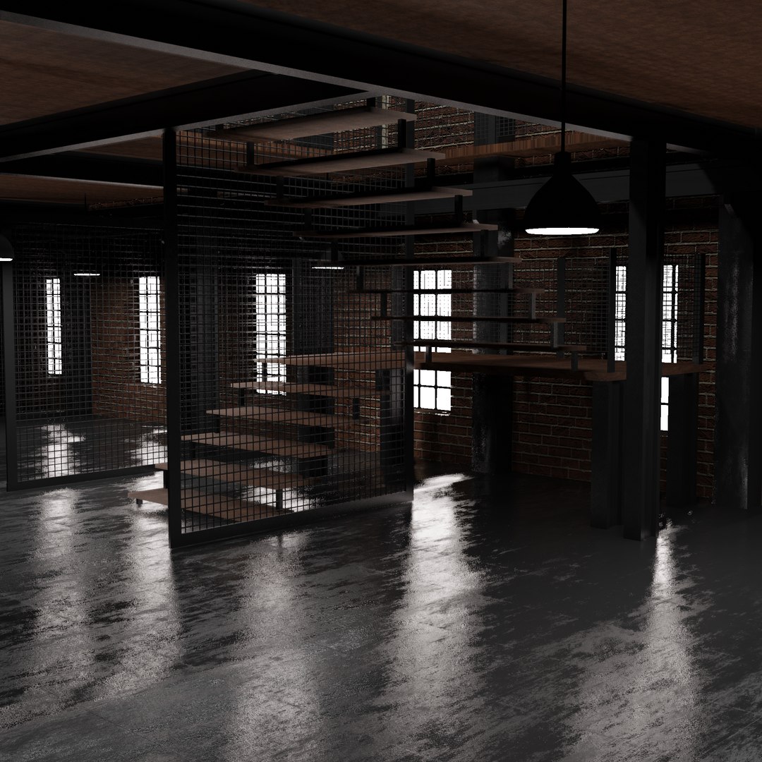 3D Model Loft Interior - TurboSquid 1826268