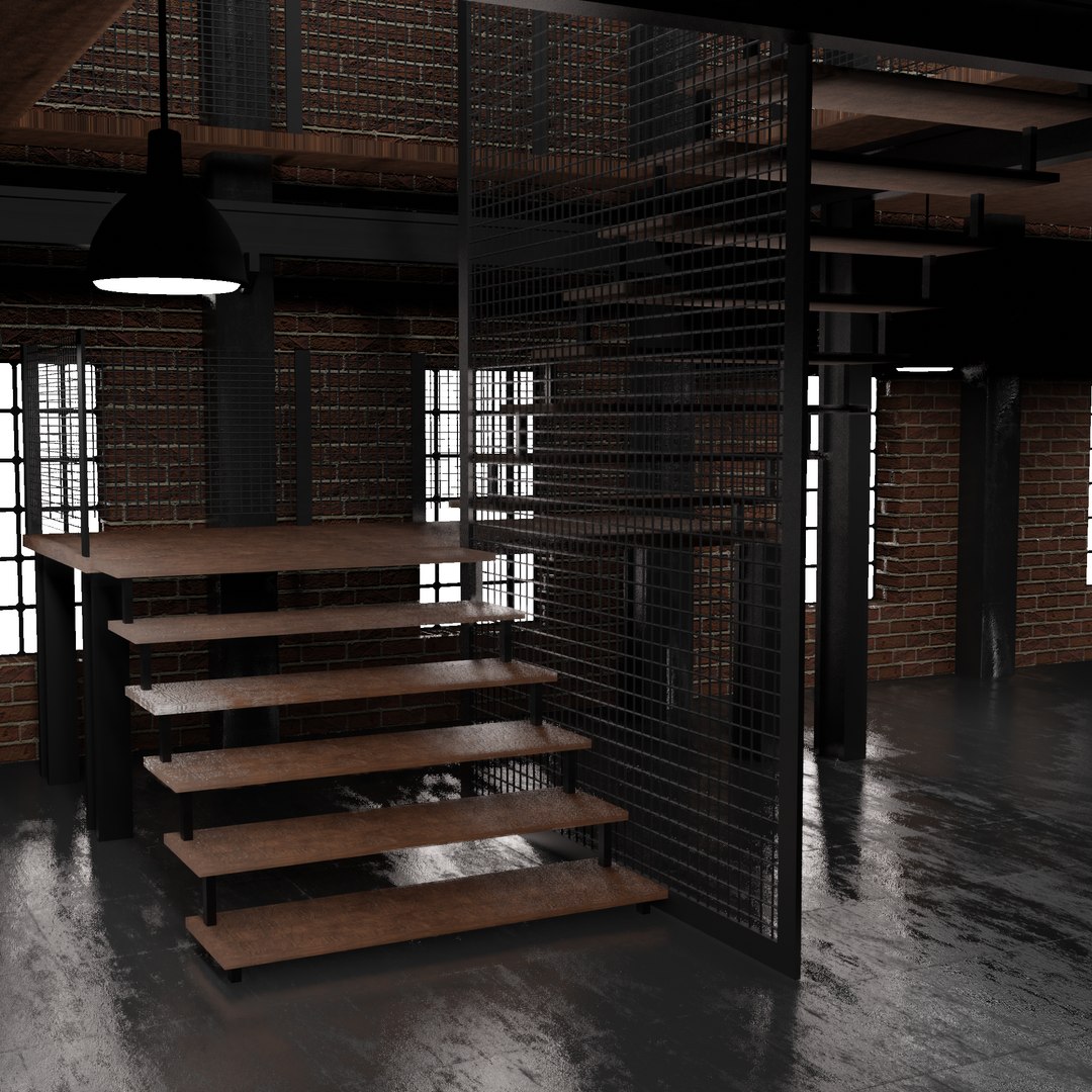 3D Model Loft Interior - TurboSquid 1826268