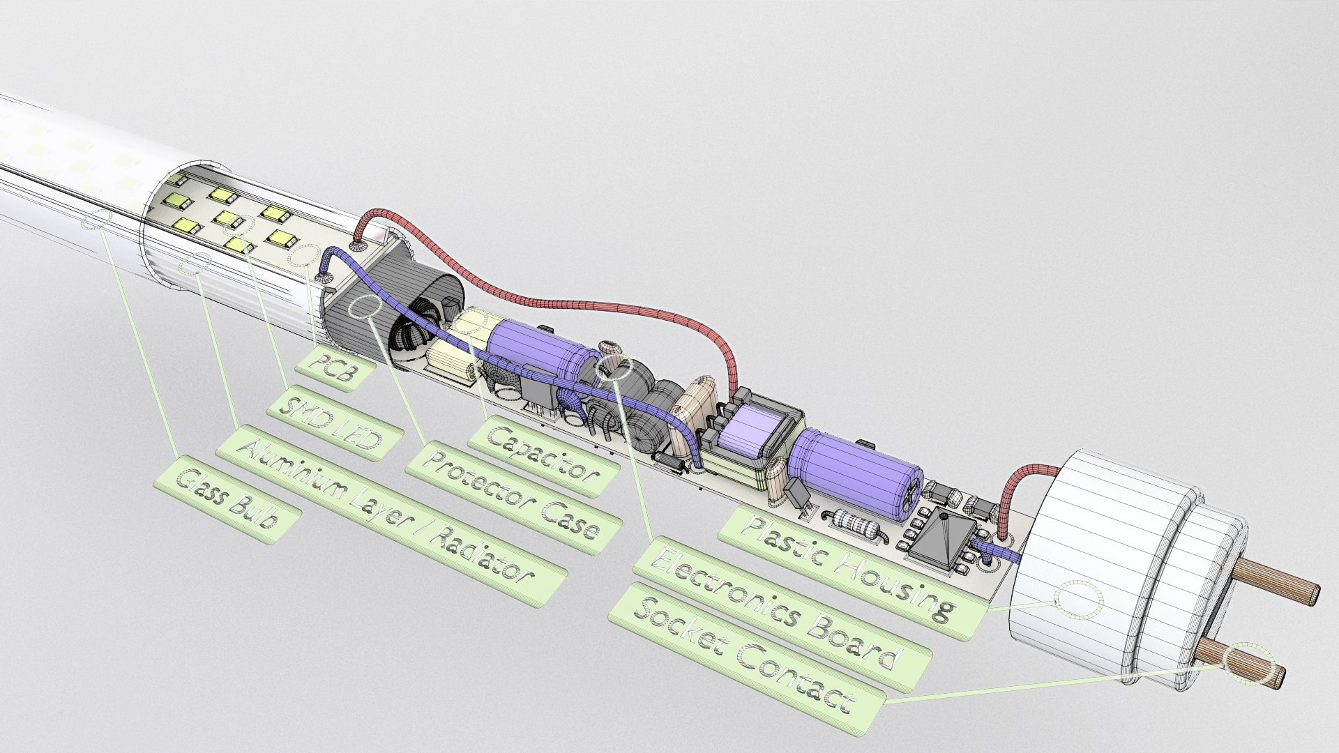 Bulb Tube Led Model - TurboSquid 1529346