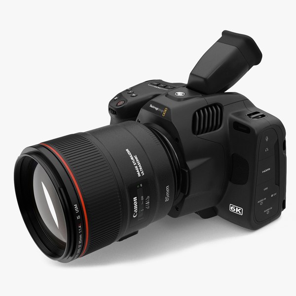 modelo 3d Cámara de cine Blackmagic Design 6K Pro con lente ...