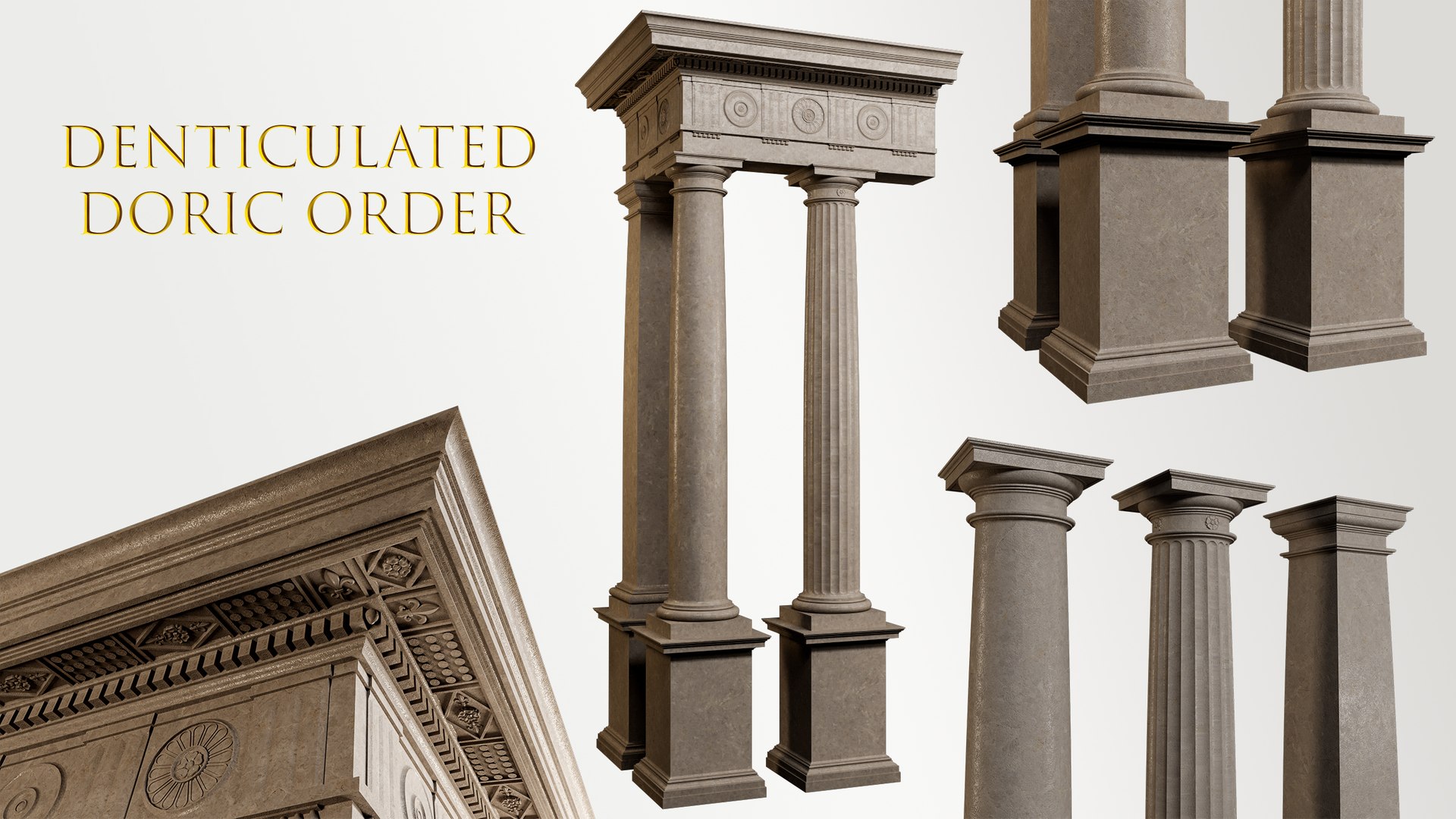 Denticulated Doric Order Vignola Full Collection 3D - TurboSquid 2286662