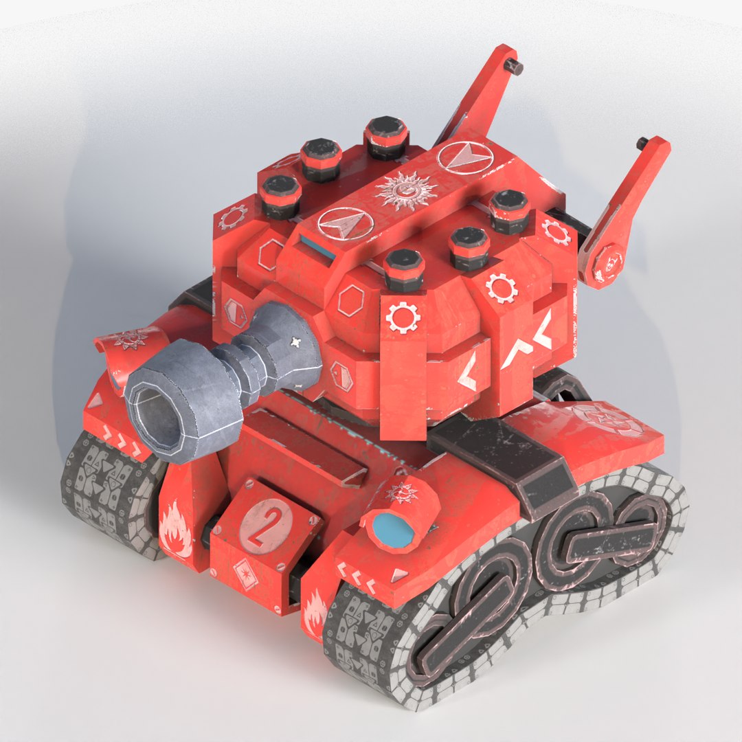 Tank Chibi Red 3D Model - TurboSquid 1984836