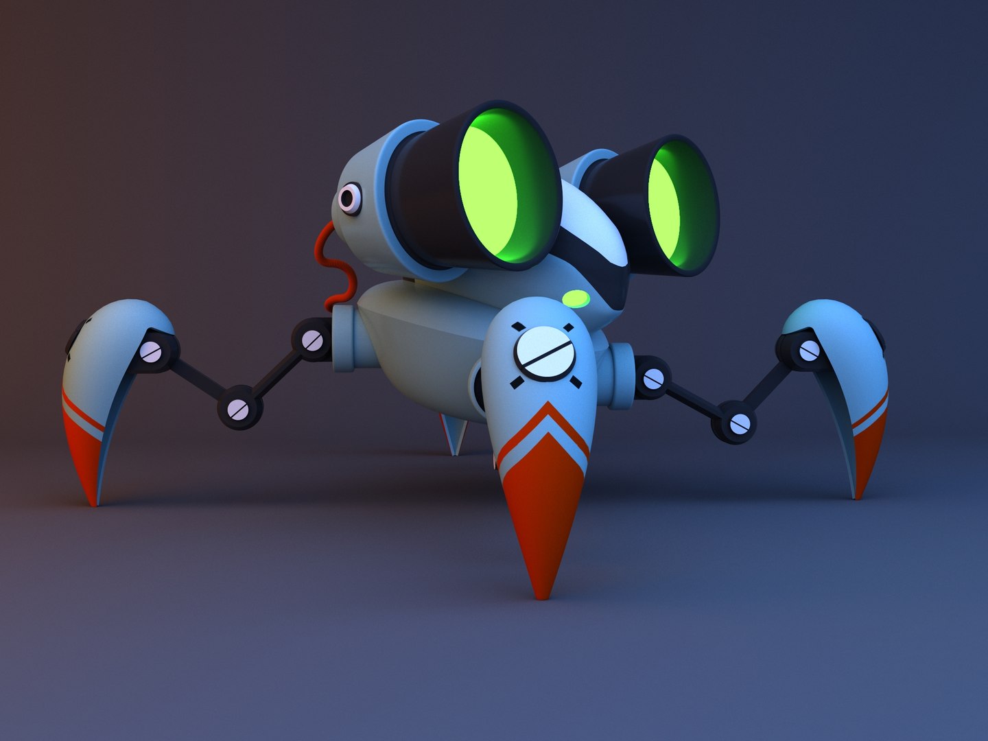 Sci-fi spider glow robot Model 3D - TurboSquid 1923311