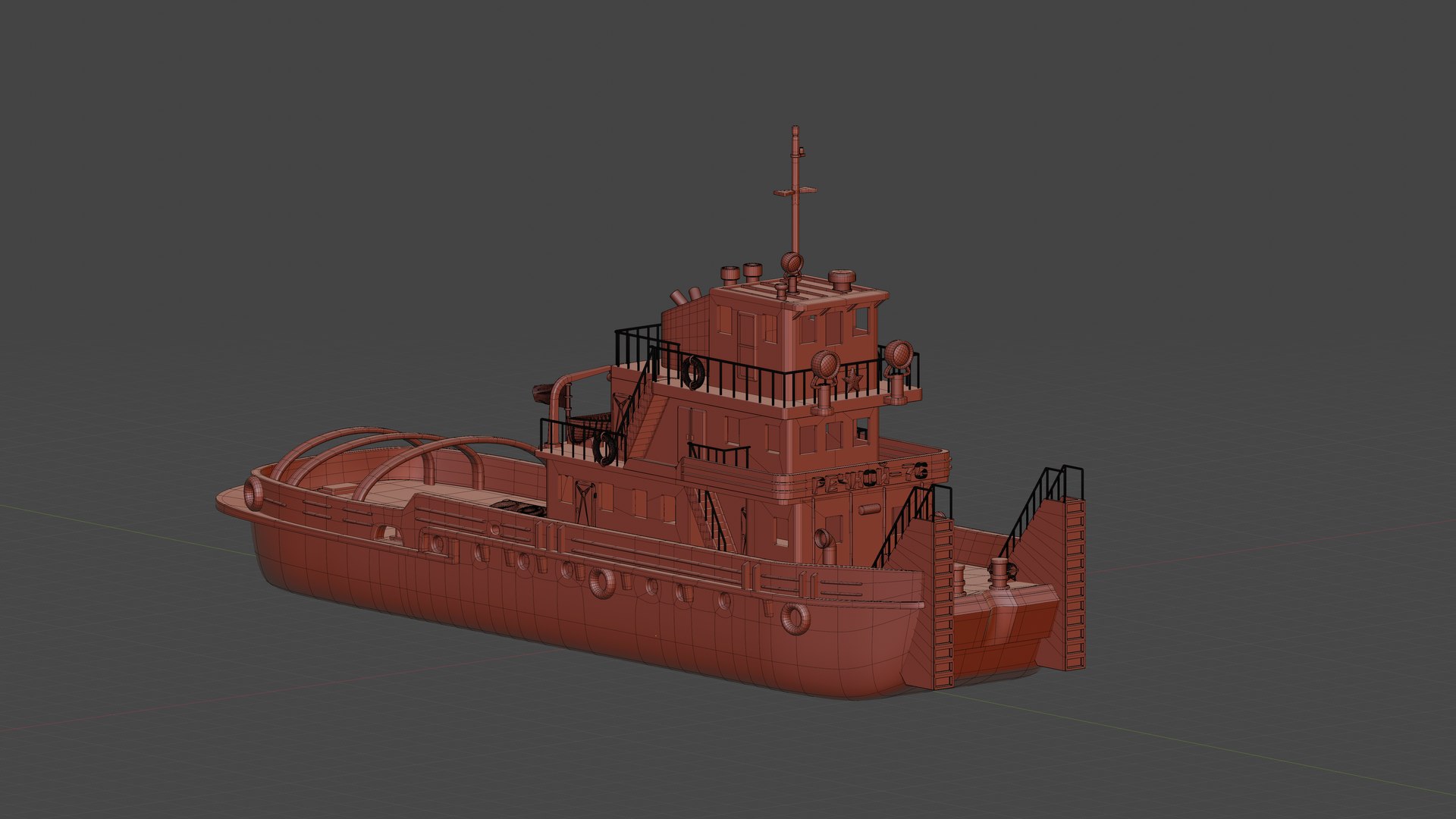 3D Soviet River Tugboat 76-71 - TurboSquid 2224787