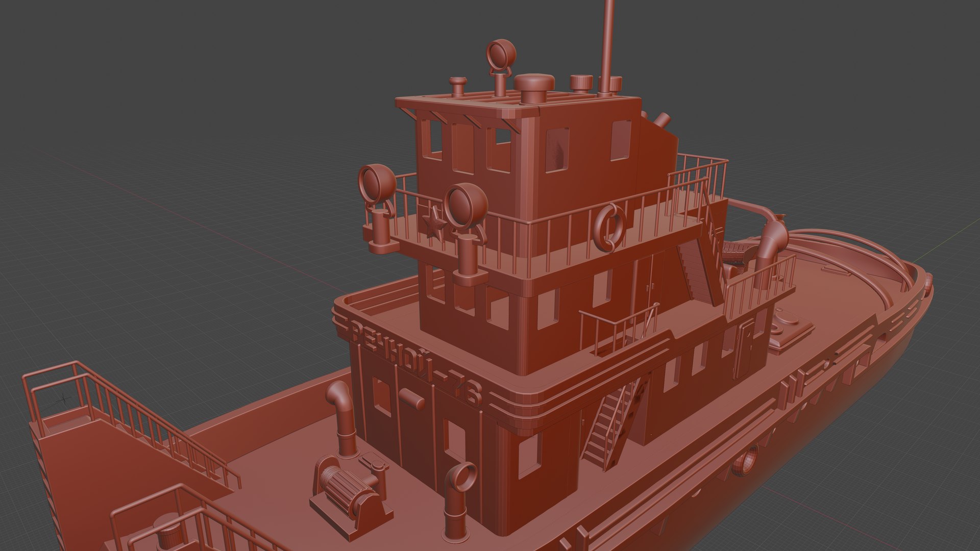 3D Soviet River Tugboat 76-71 - TurboSquid 2224787