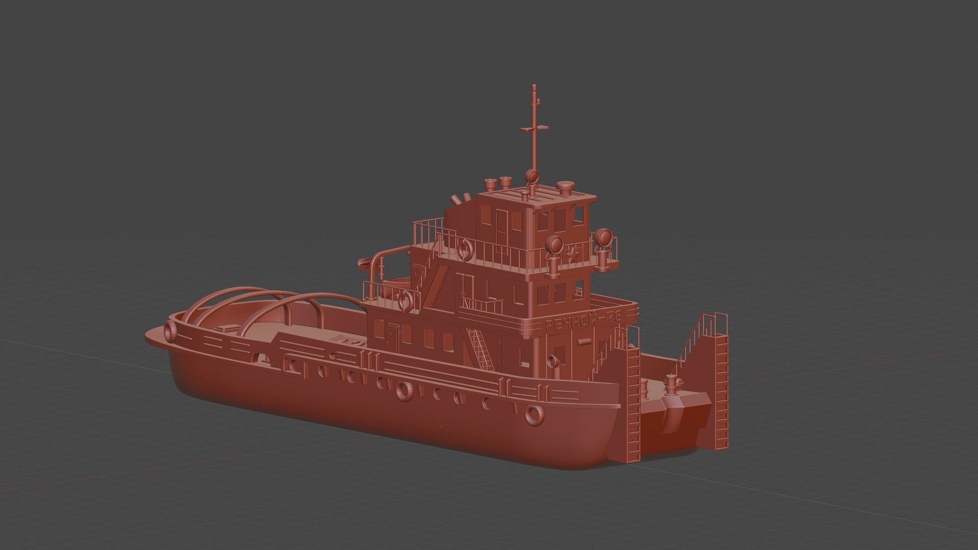 3D Soviet River Tugboat 76-71 - TurboSquid 2224787
