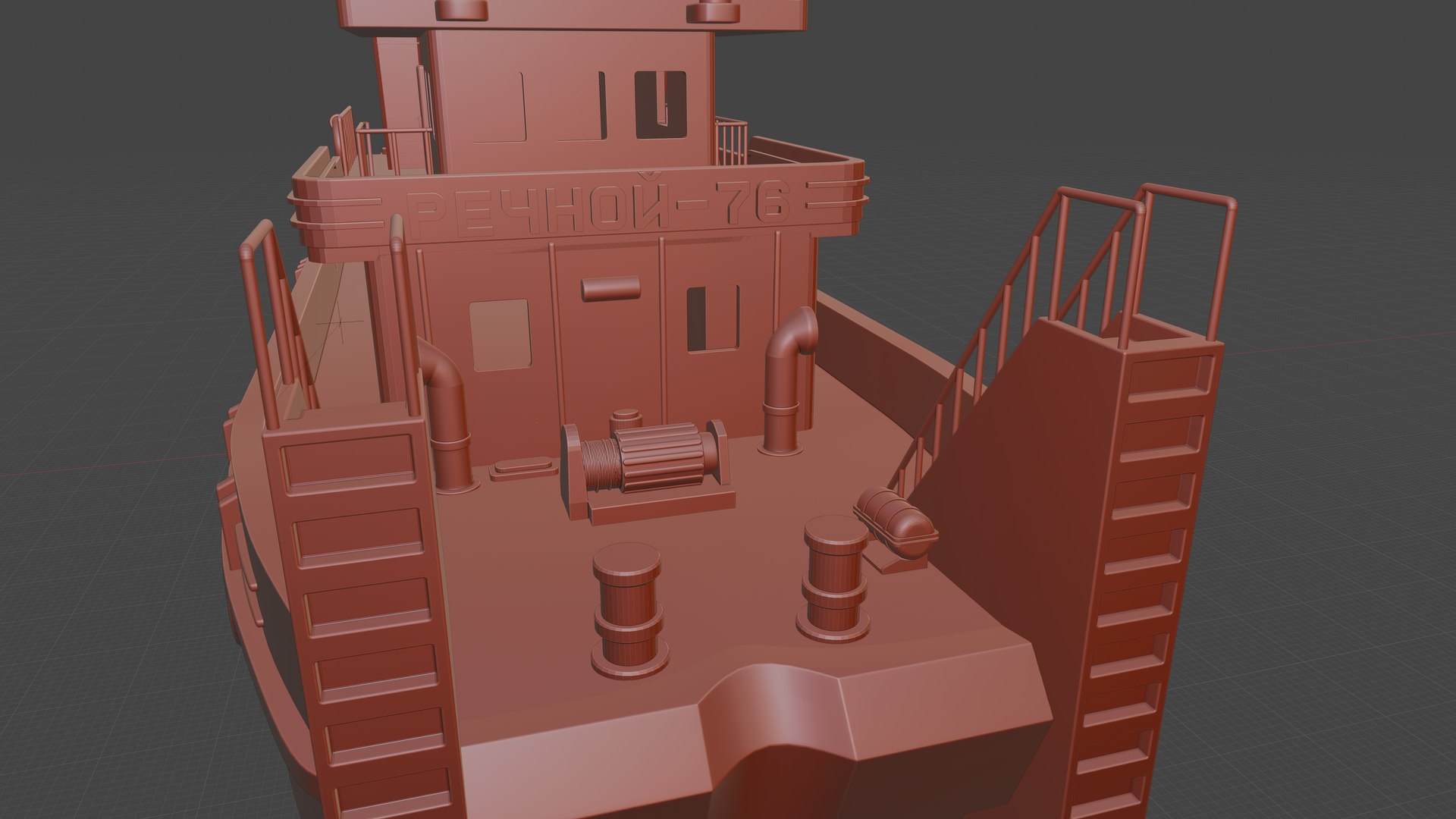 3D Soviet River Tugboat 76-71 - TurboSquid 2224787