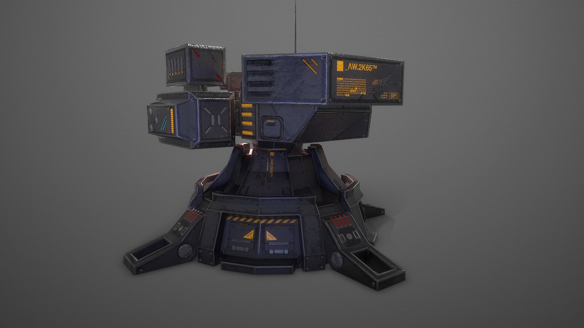 3D Simple Turret Sci Fi Model - TurboSquid 1399061